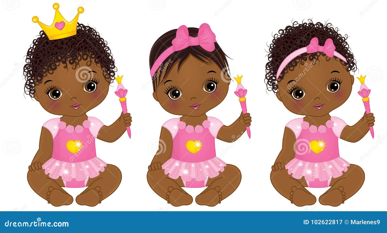 Vector Cute African American Baby Girls Dressed As Princesses Stock ... Vector Cute African American Baby Girls Dressed As Princesses Stock ...