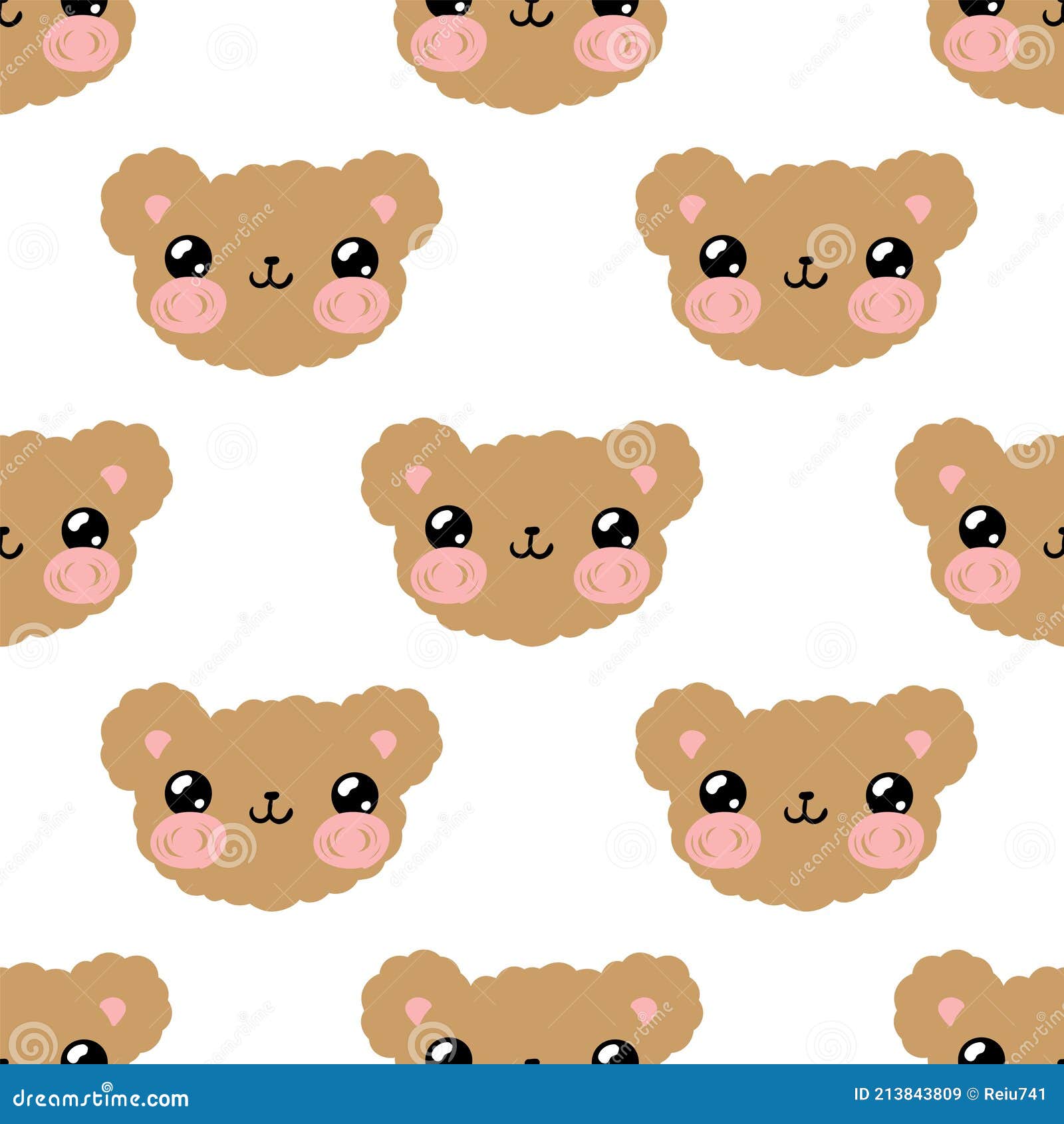 Vector Cute Bear Seamless Pattern Stock Vector - Illustration of doodle ...