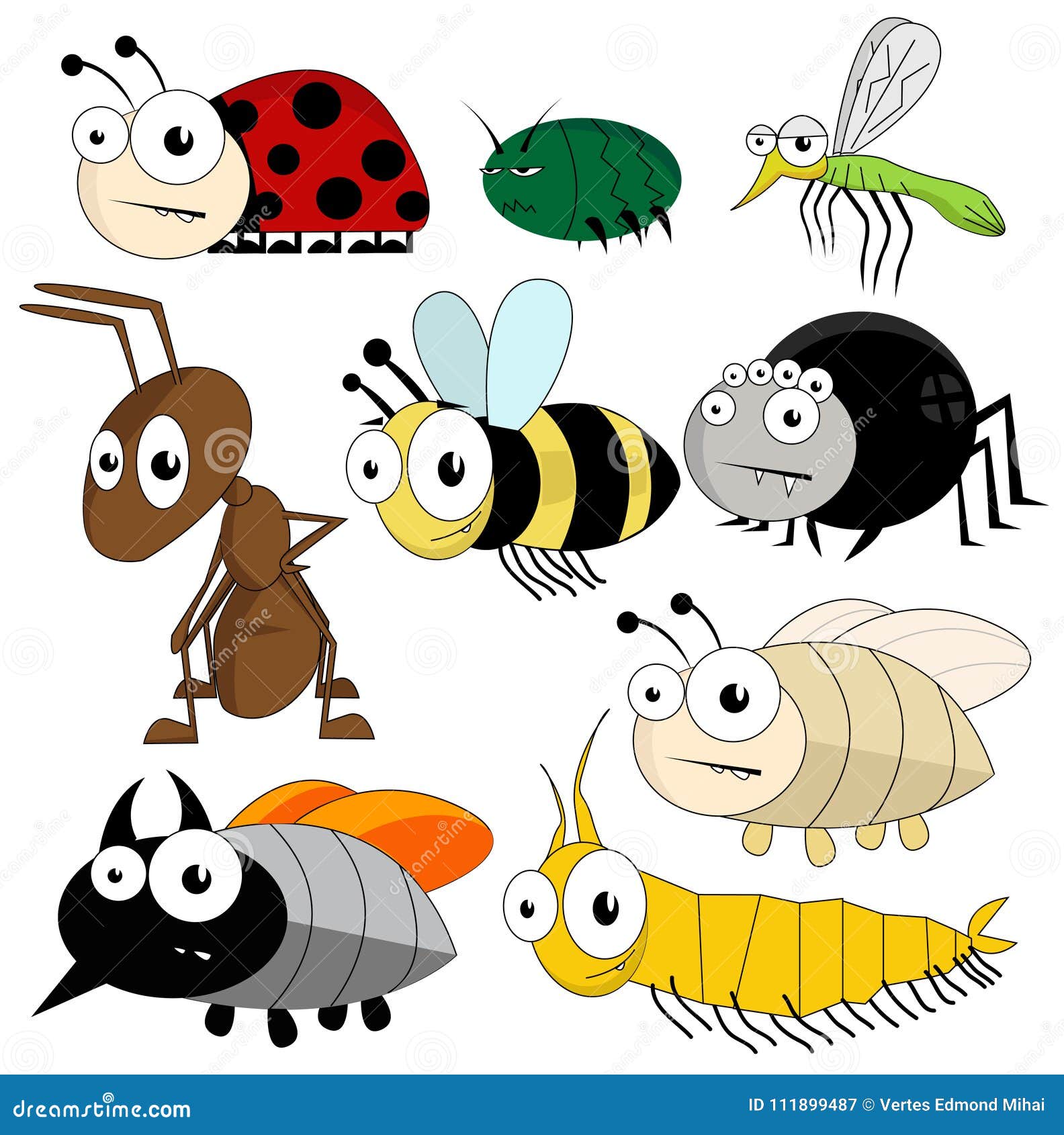 Cute Bugs Collection 1 Vector Illustration | CartoonDealer.com #25252516