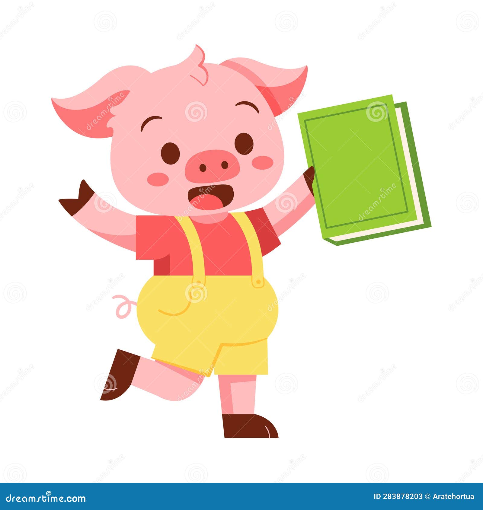 Vector Cute Cartoon Animal Reading Isolated Illustration Stock Vector ...