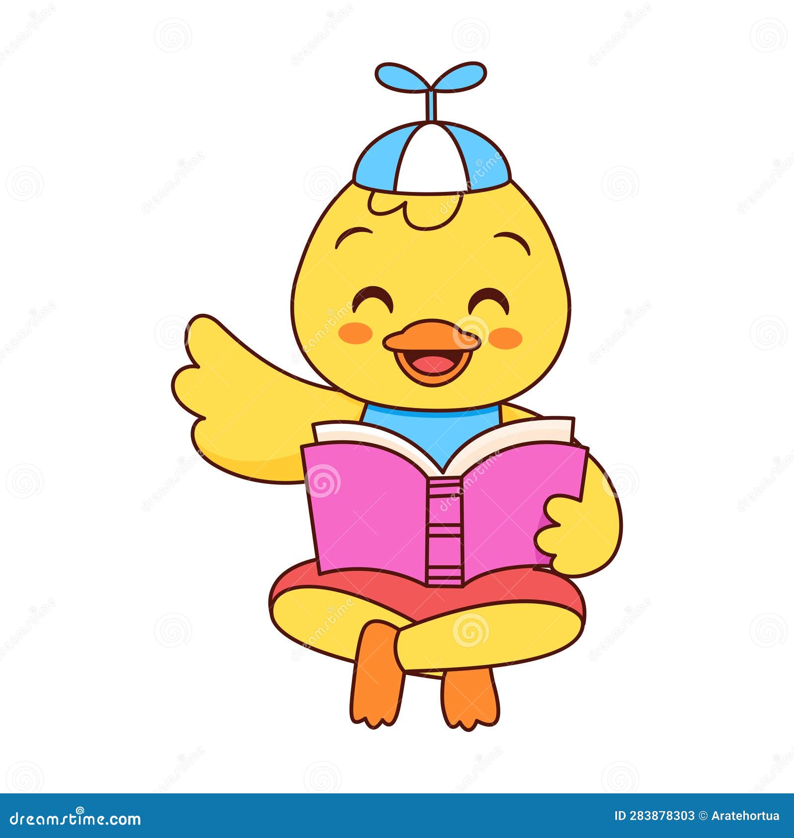 Vector Cute Cartoon Animal Reading Isolated Illustration Stock Vector ...