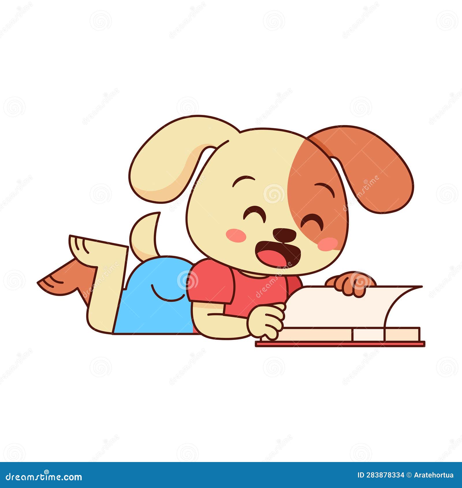 Vector Cute Cartoon Animal Reading Isolated Illustration Stock Vector ...