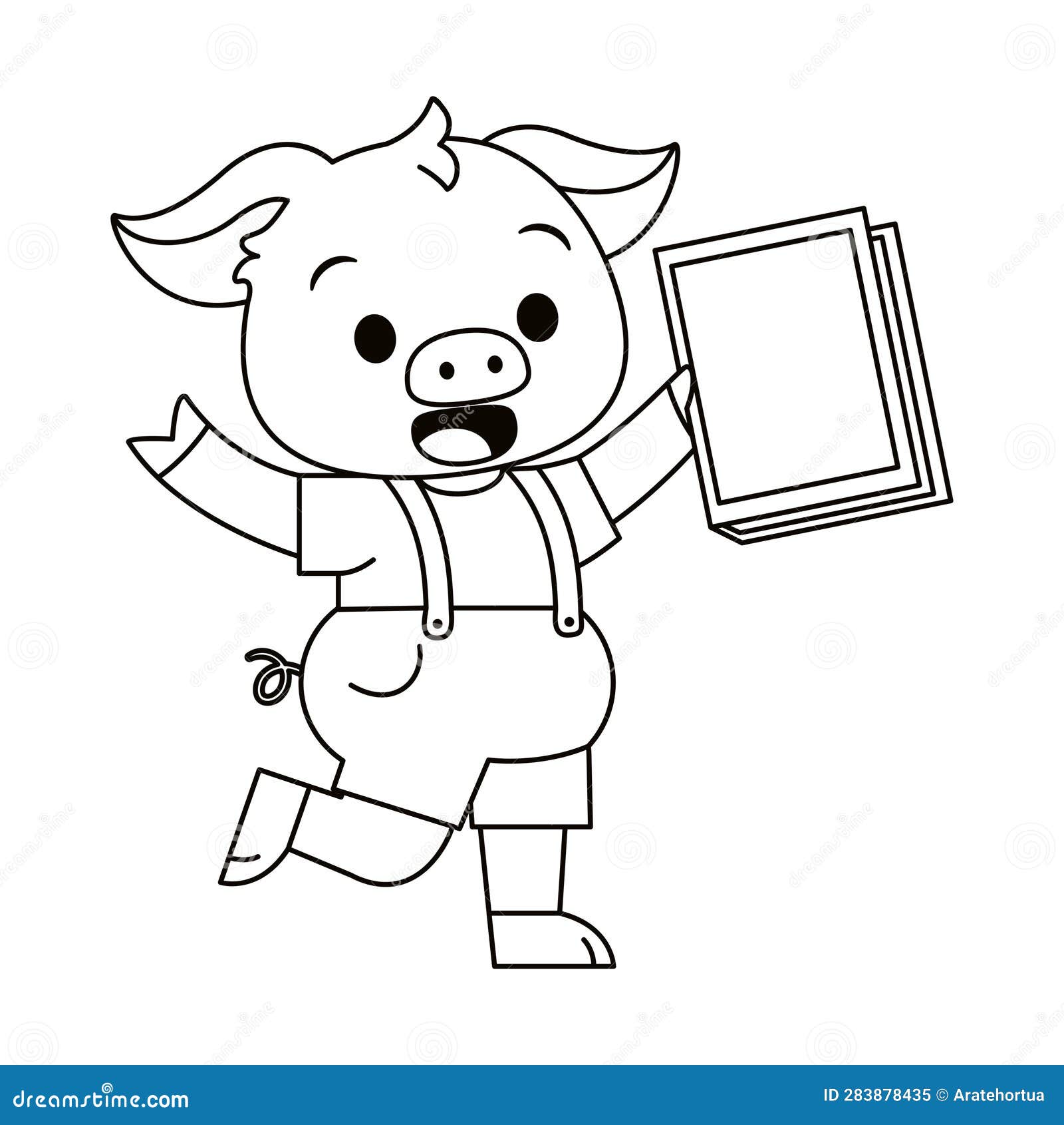 Vector Cute Cartoon Animal Reading Isolated Illustration Stock Vector ...