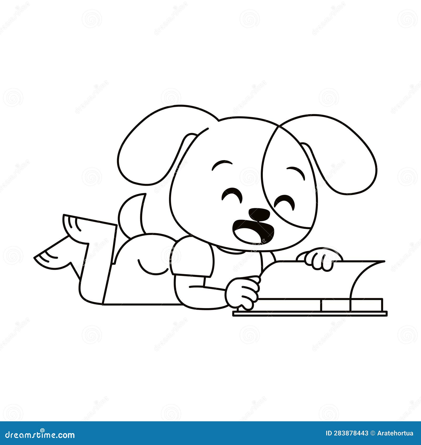 Vector Cute Cartoon Animal Reading Isolated Illustration Stock Vector ...