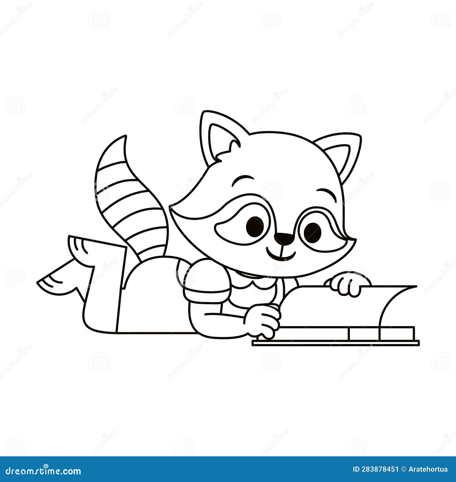Vector Cute Cartoon Animal Reading Isolated Illustration Stock Vector ...