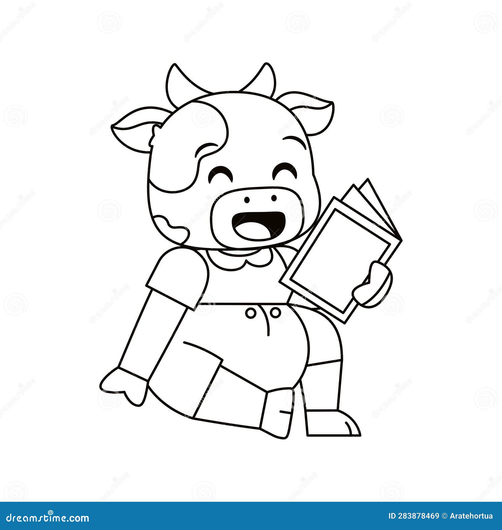 Vector Cute Cartoon Animal Reading Isolated Illustration Stock Vector ...