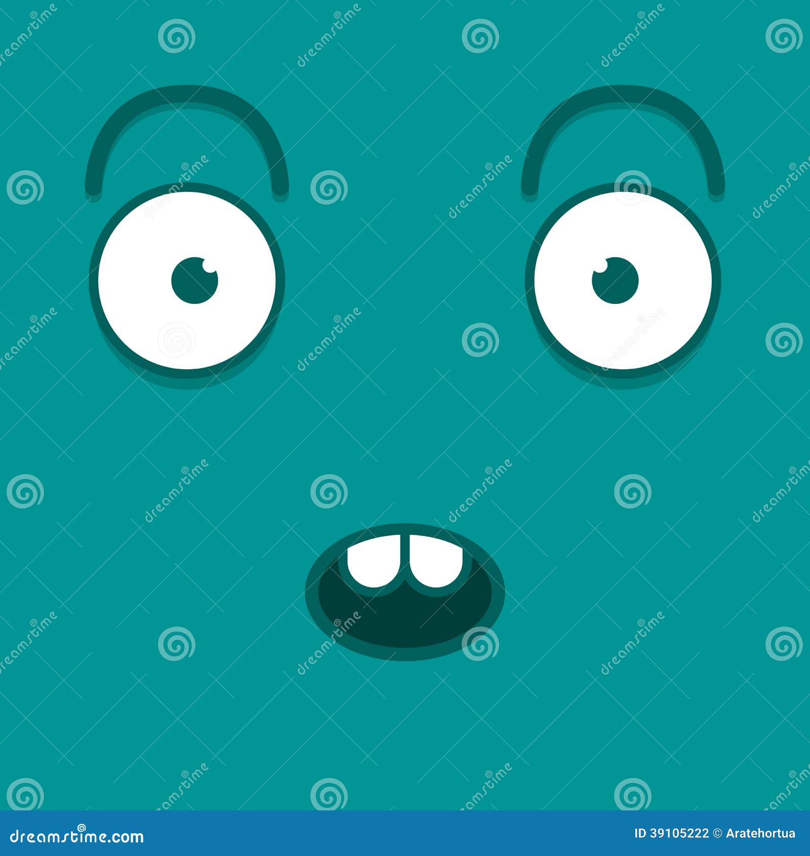 Vector Cute Cartoon Blue Surprised Face Stock Illustration ...