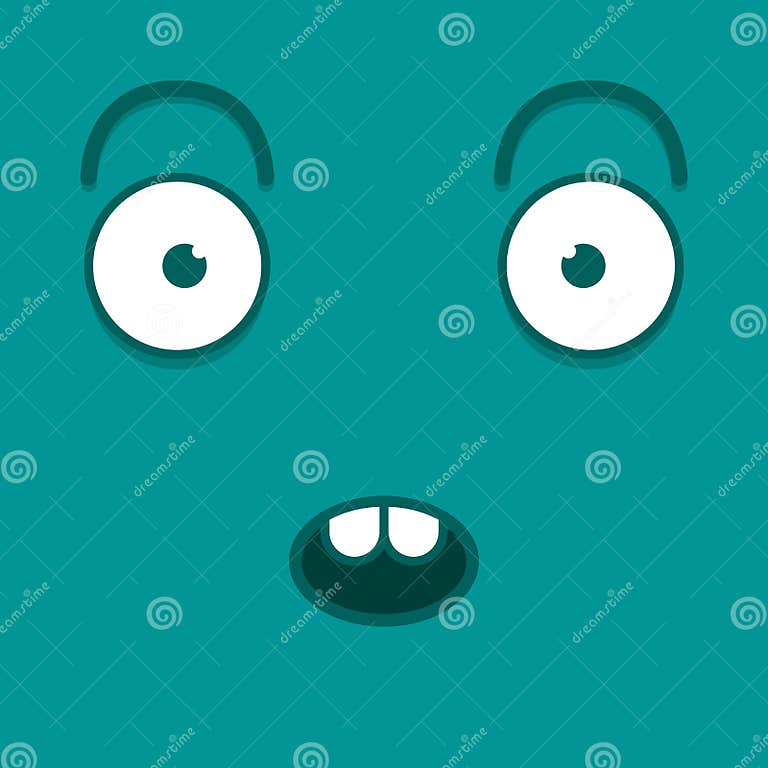 Vector Cute Cartoon Blue Surprised Face Stock Illustration ...
