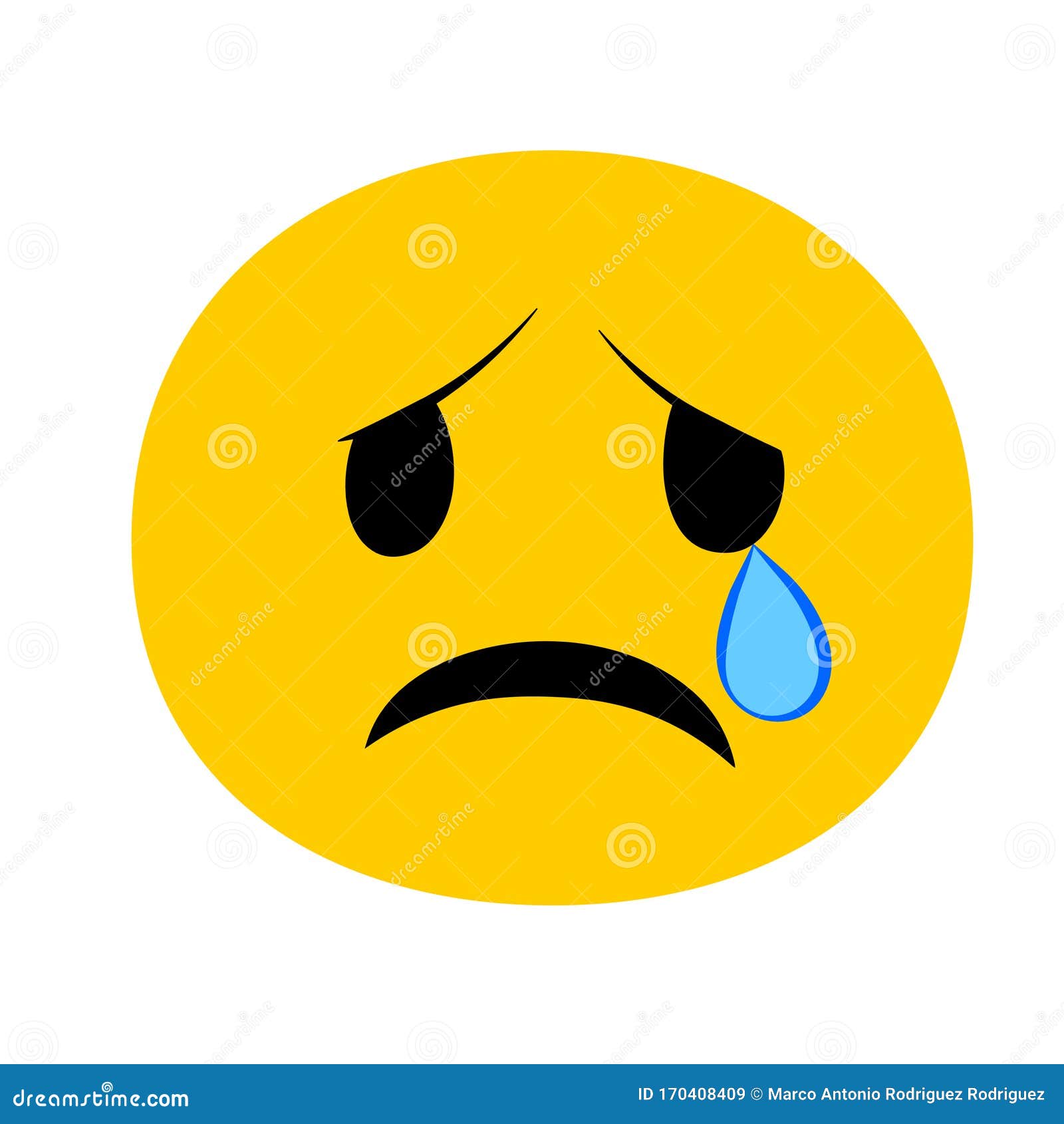 Vector Cute Cartoon Crying Face Insolated Stock Illustrationer ...