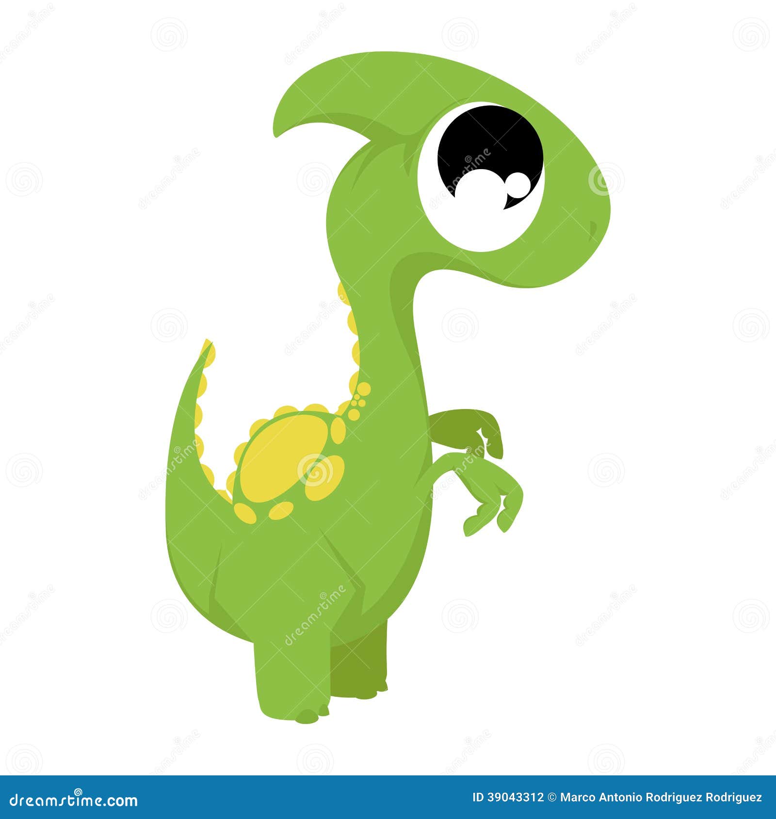 A Vector Cute Cartoon Green Dinosaur Isolated Stock Vector ...