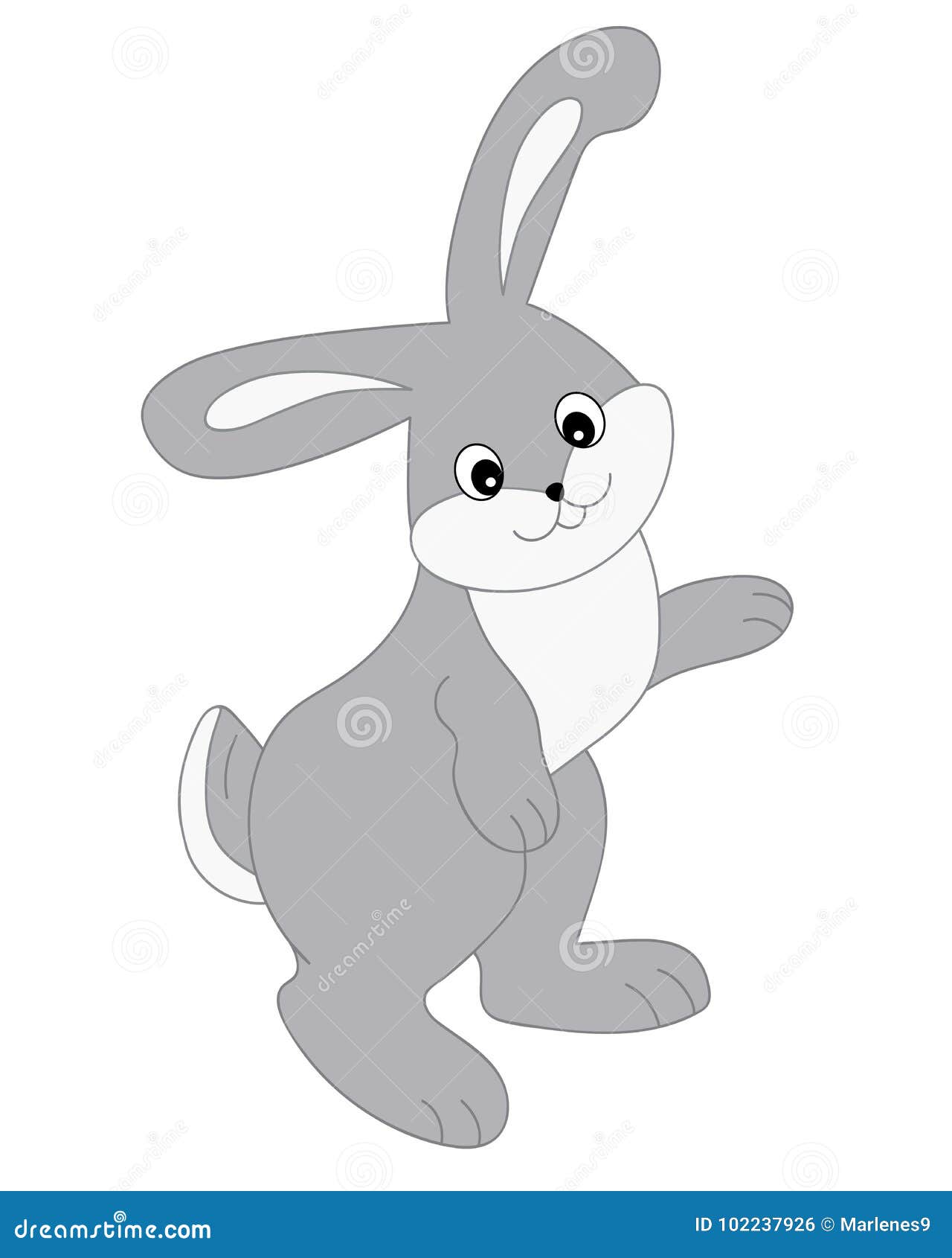 Vector Cute Cartoon Rabbit stock vector. Illustration of sweet - 102237926