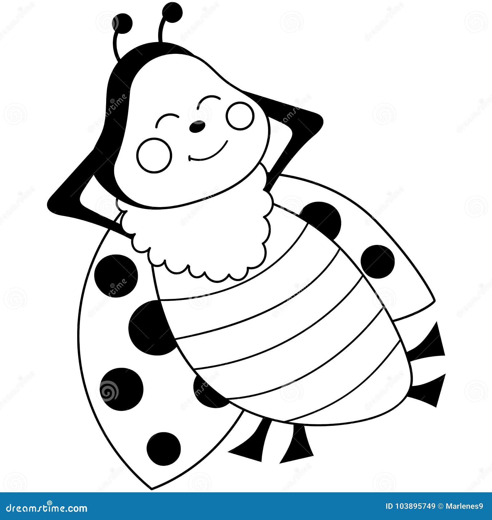 Ladybug Cartoon Black And White