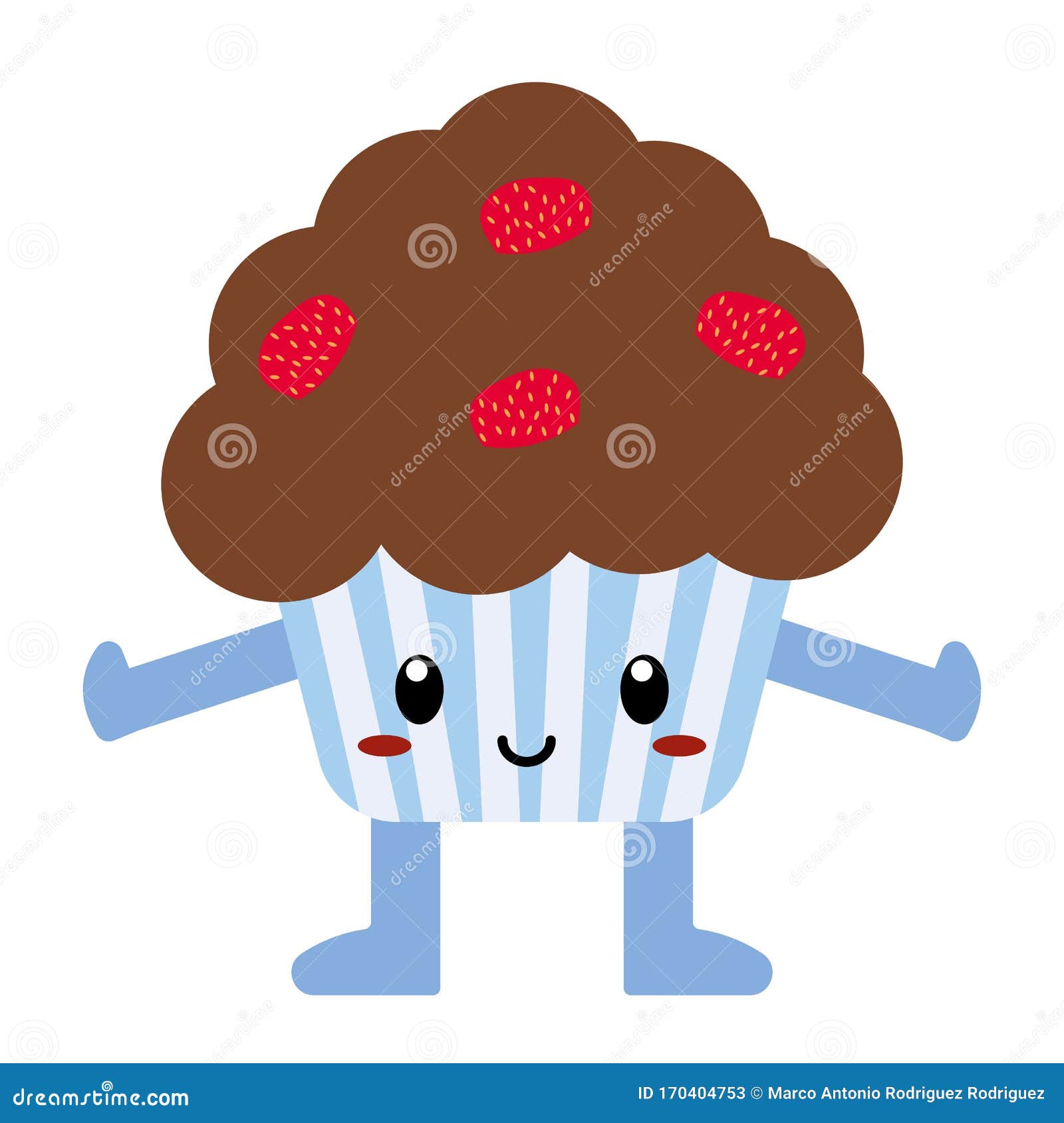 Cartoon Muffin Icon. Cupcake Vector Illustration Isolated On White ...