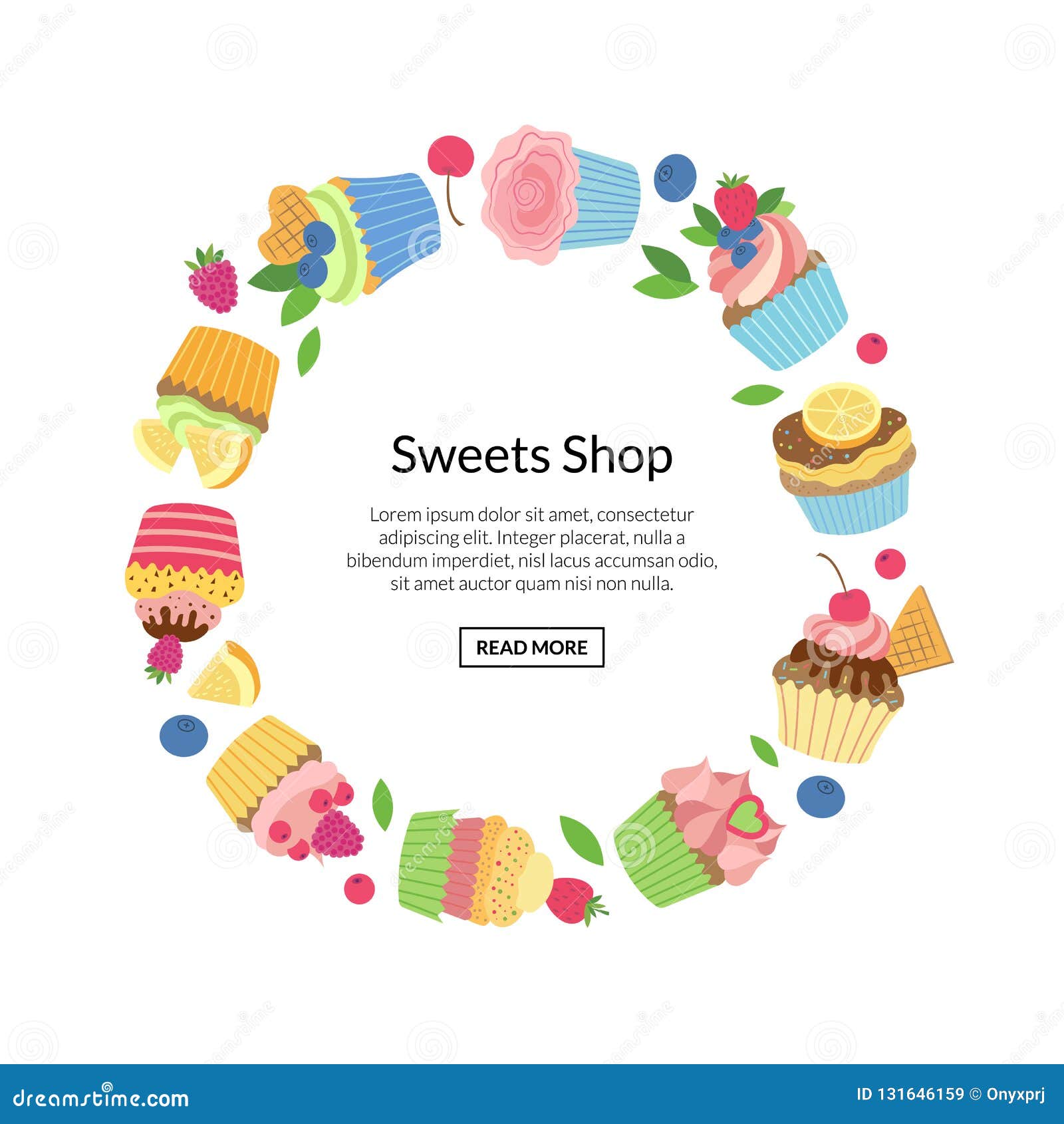 Vector Cute Cartoon Muffins or Cupcakes Isolated Stock Vector ...