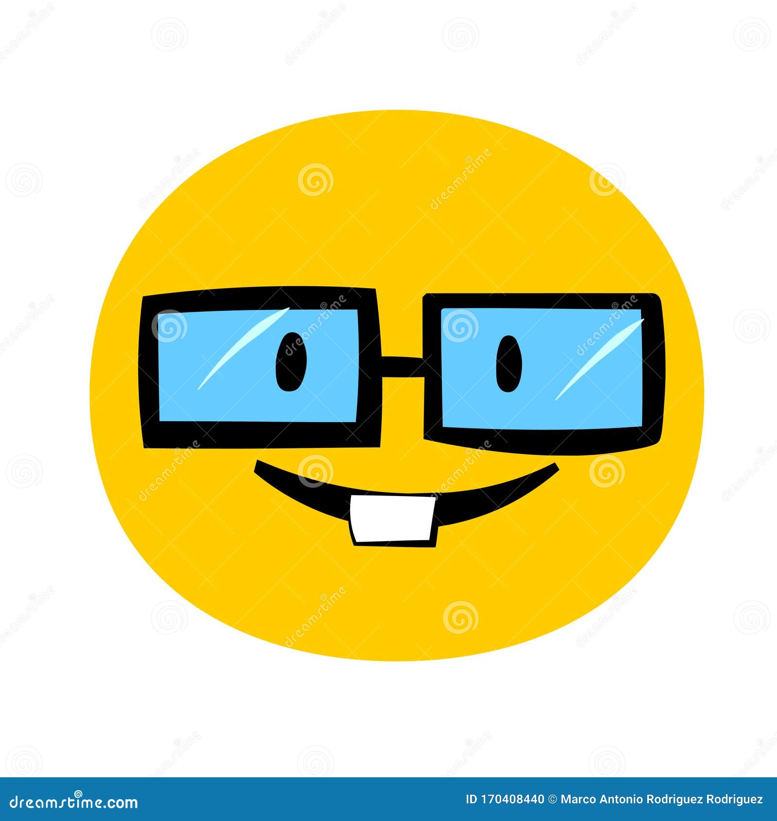 Vector Cute Cartoon Nerd Face Insolated Stock Illustration ...