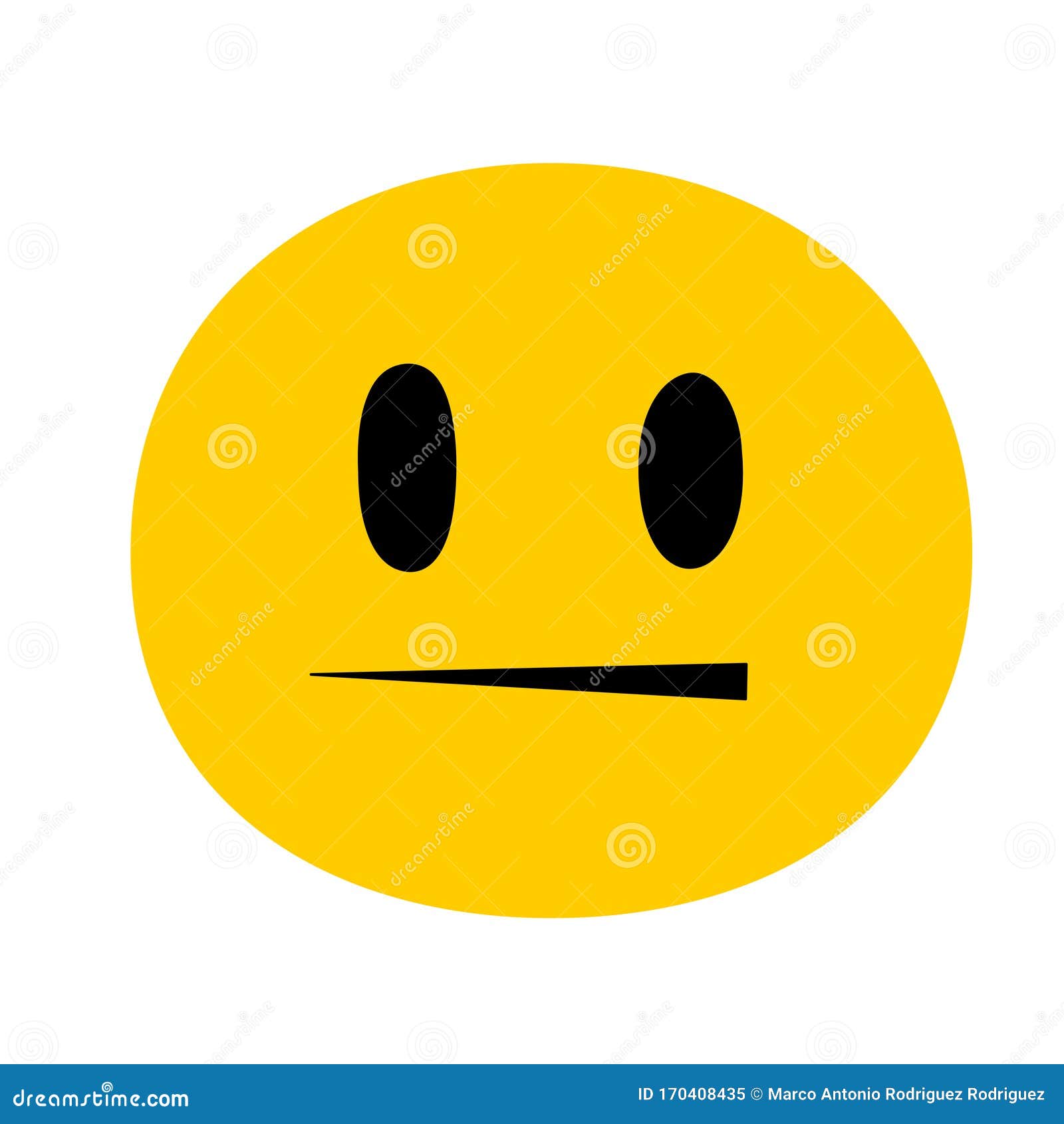 Vector Cute Cartoon Neutral Face Isolerad Stock Illustrationer ...