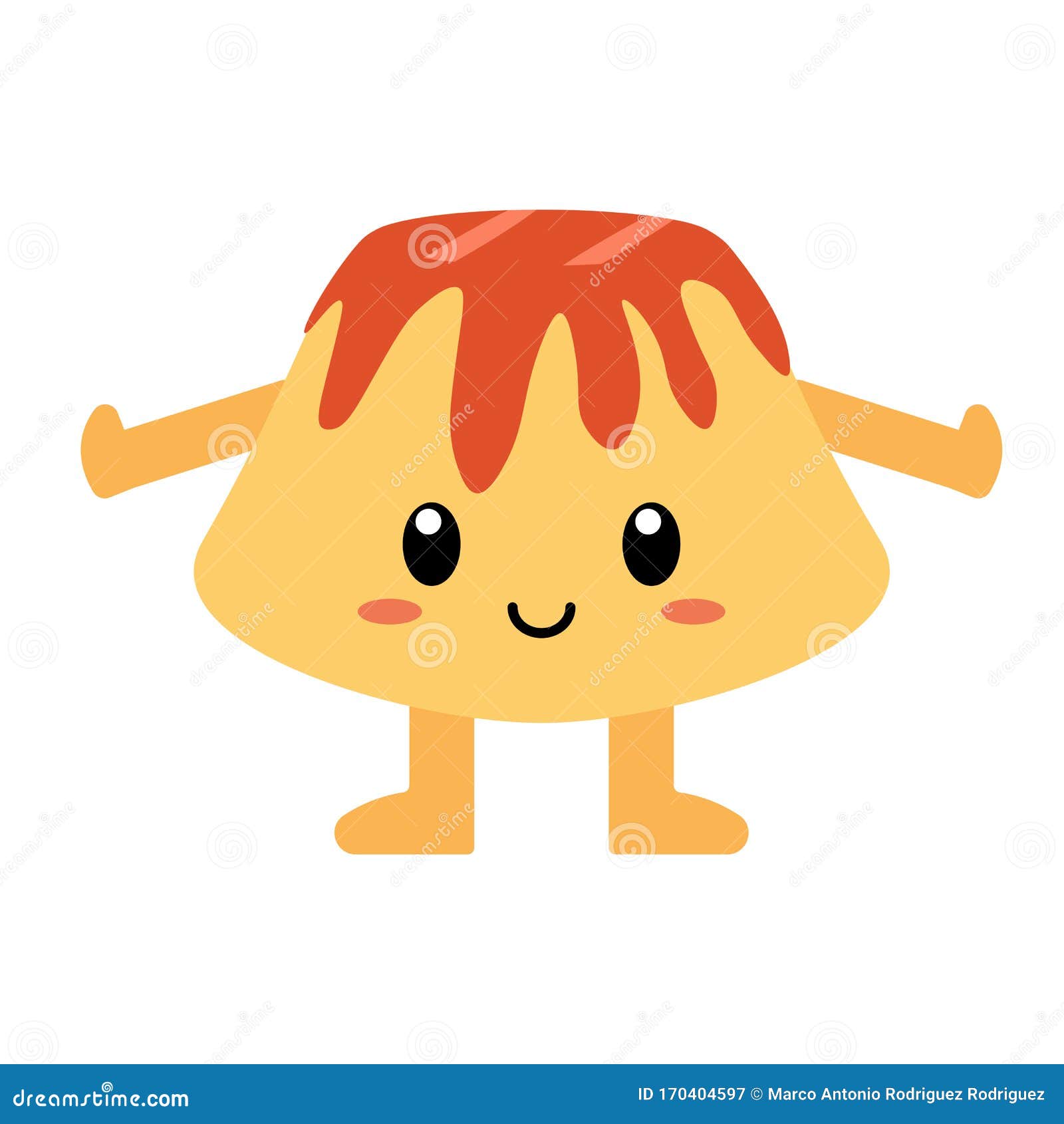 Cute Cartoon Pudding Isolated Stock Illustration - Illustration of ...