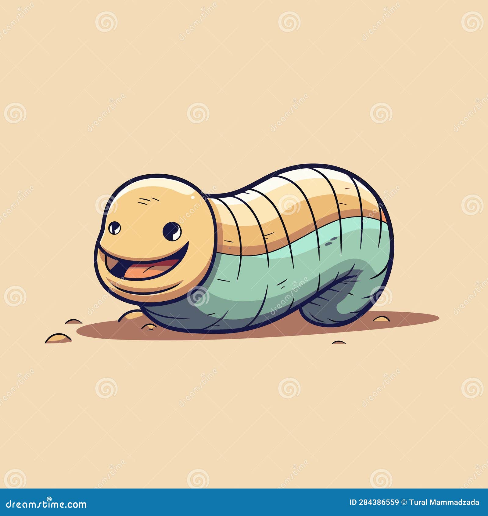 Wiggly Worm Cartoon Icon. Clipart Image Vector Illustration ...