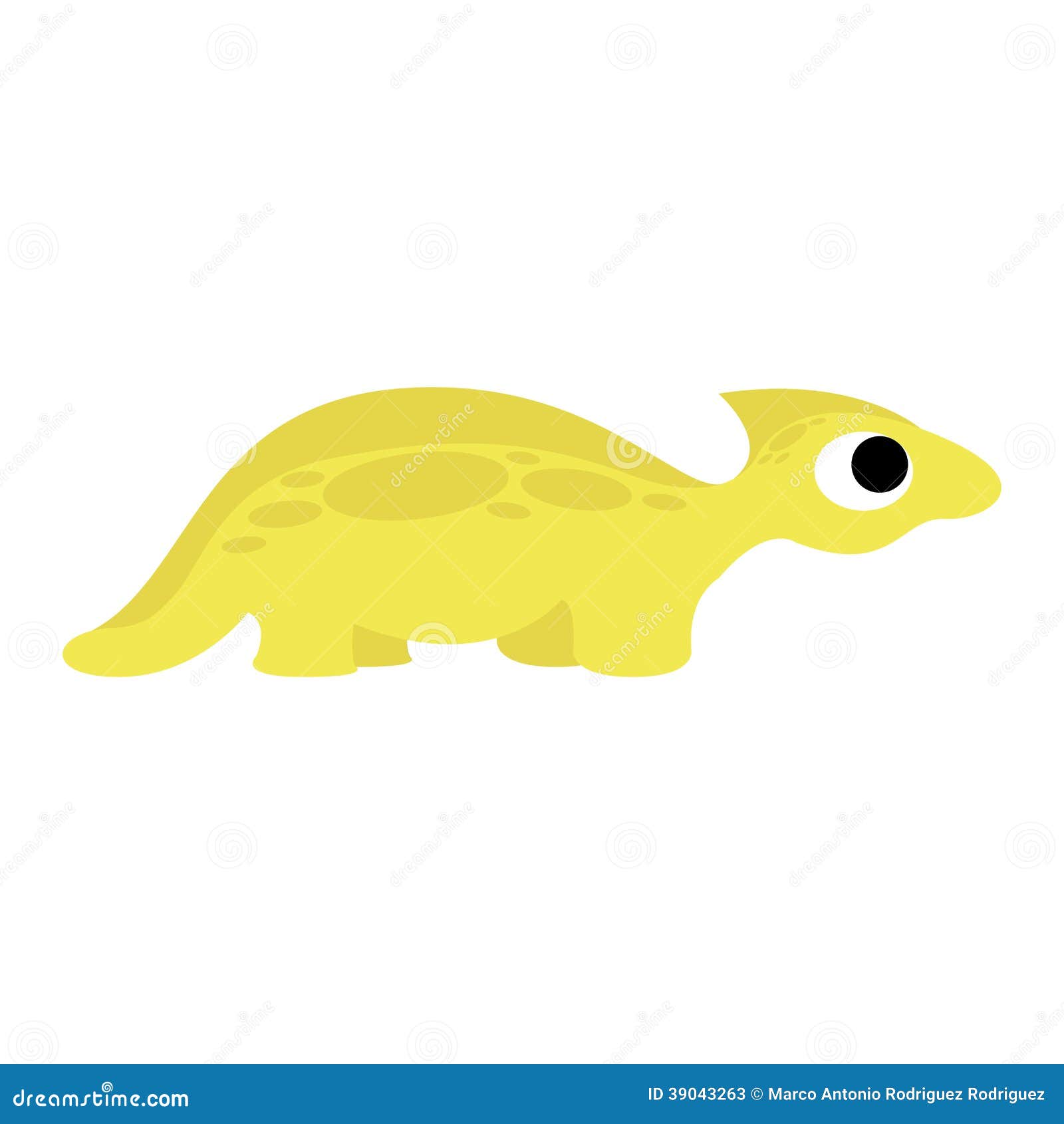 A Vector Cute Cartoon Yellow Dinosaur Isolated Stock Vector ...