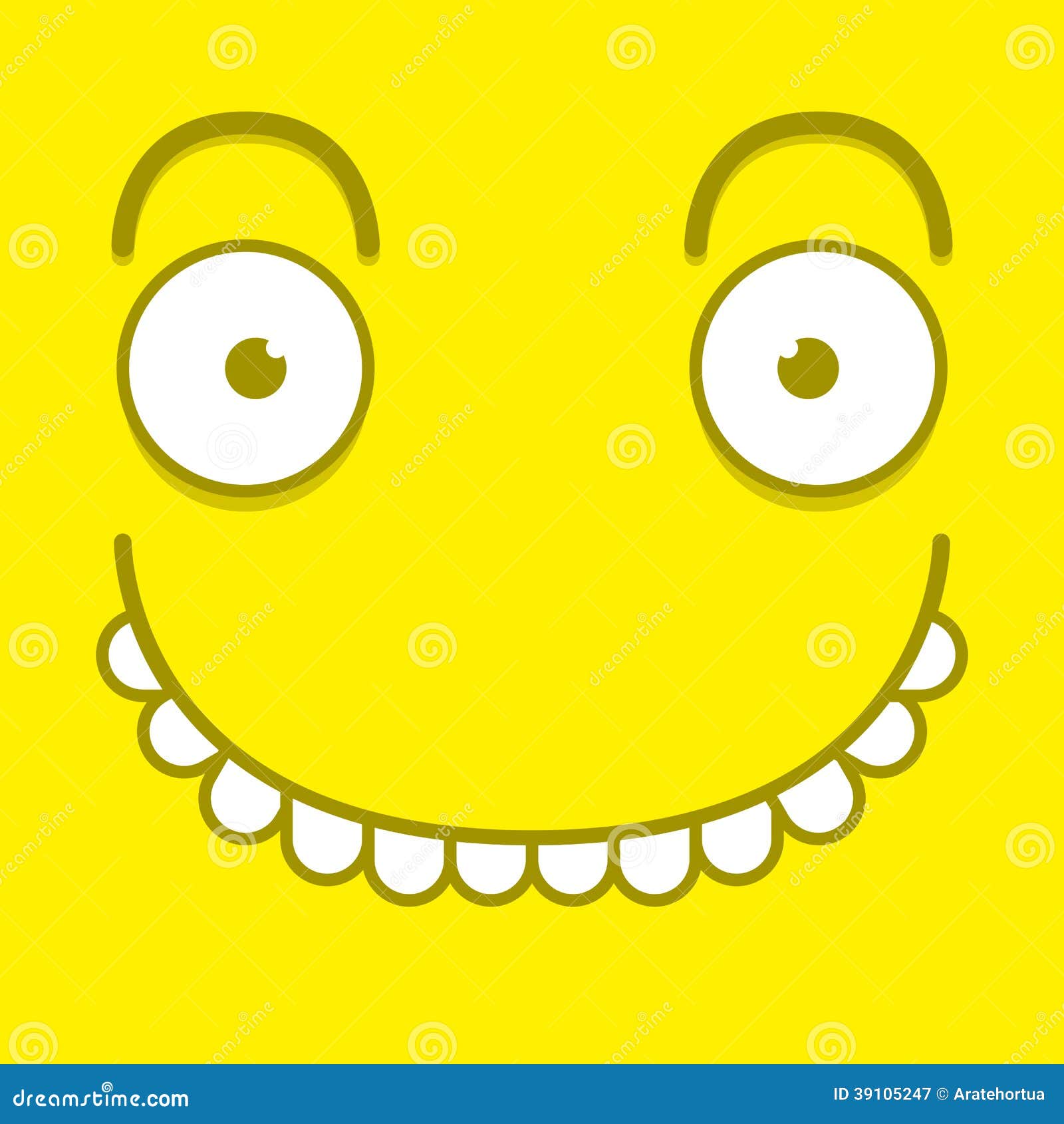 A Vector Cute Cartoon Yellow Happy Face Stock Illustration ...