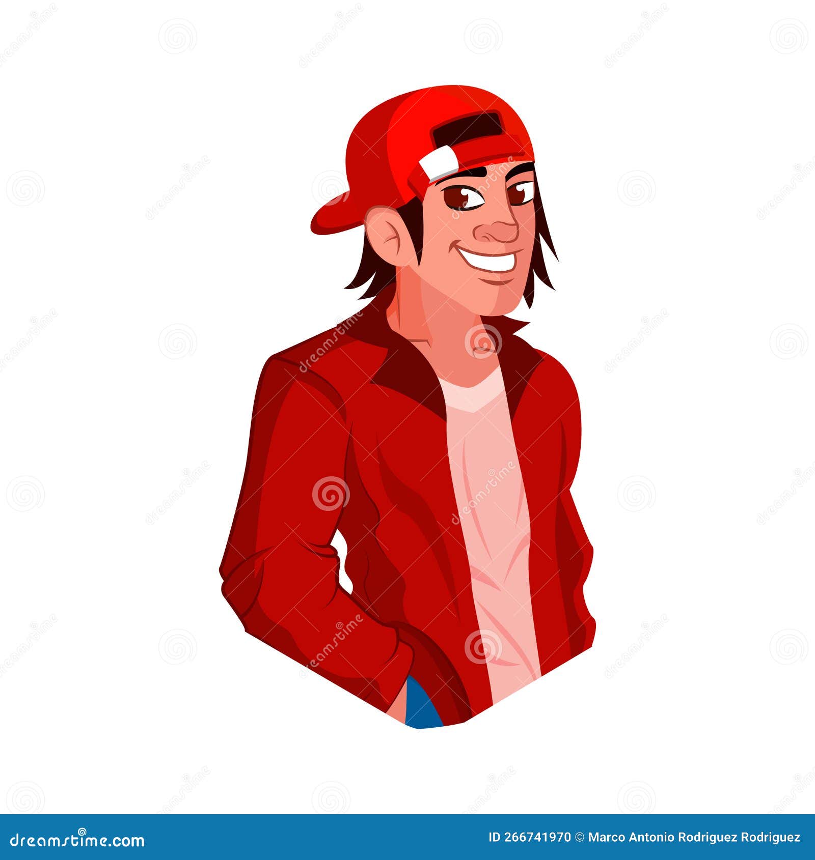 Vector Cute Cartoon Cute Young Man Isolated Stock Vector - Illustration ...