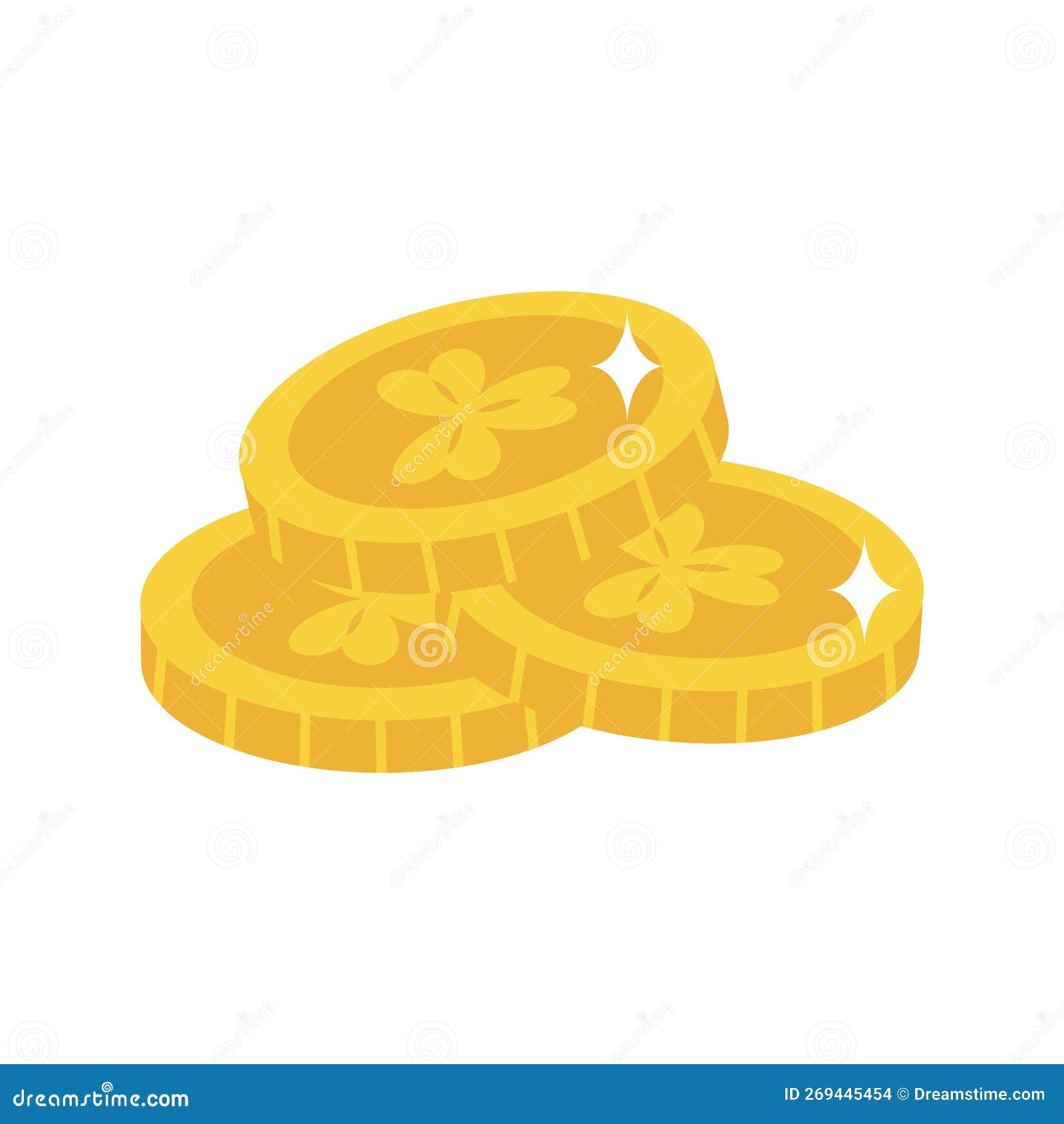 Vector Cute Coin with Shamrock Cartoon Isolated Stock Vector ...