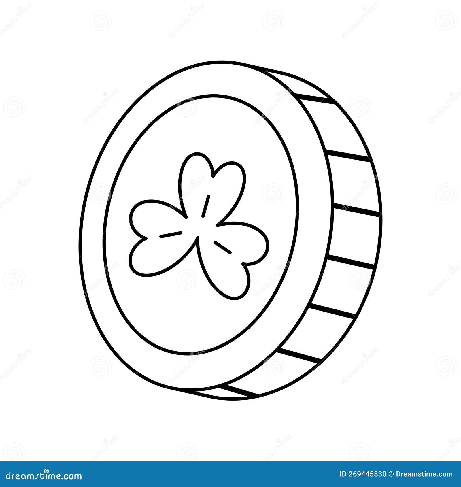Vector Cute Coin with Shamrock Cartoon Isolated Stock Vector ...
