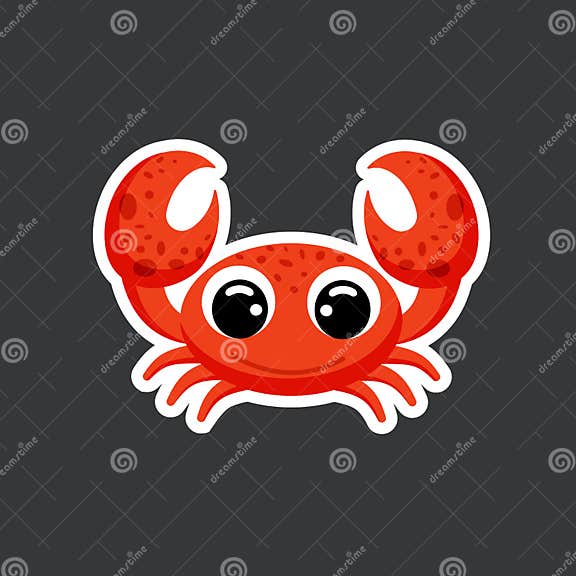 Vector Cute Crab Sticker Template Stock Vector - Illustration of design ...