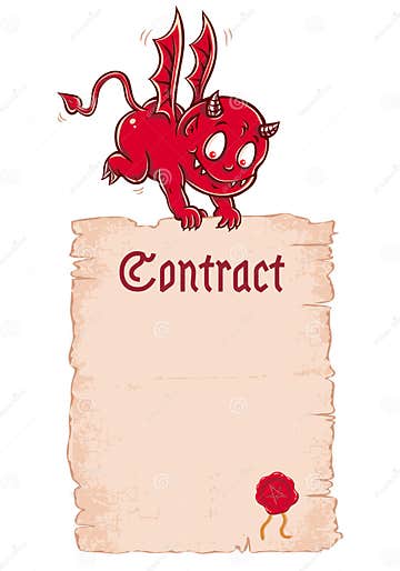 Vector Devil`s contract. stock vector. Illustration of business - 103009062