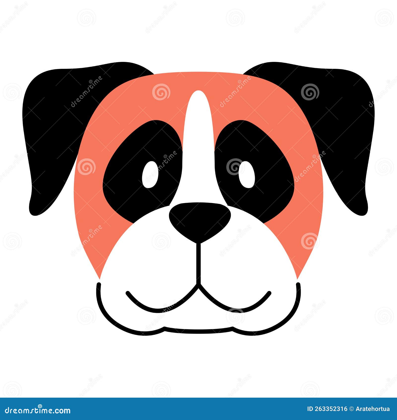 Vector Cute Dog Icon Illustration Stock Vector - Illustration of happy ...