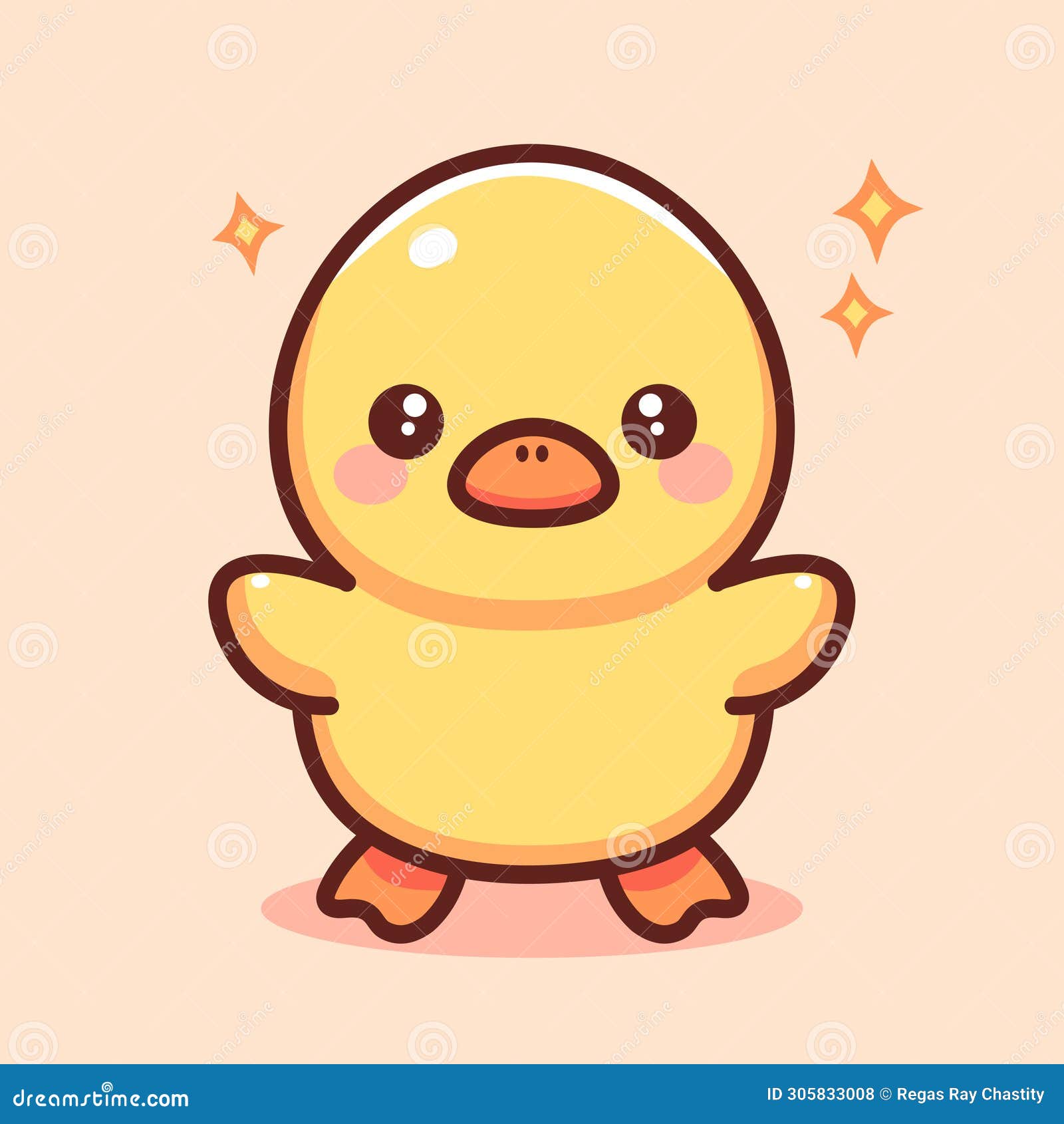 Vector Cute Duck Mascot Cartoon Stock Vector - Illustration of fowl ...