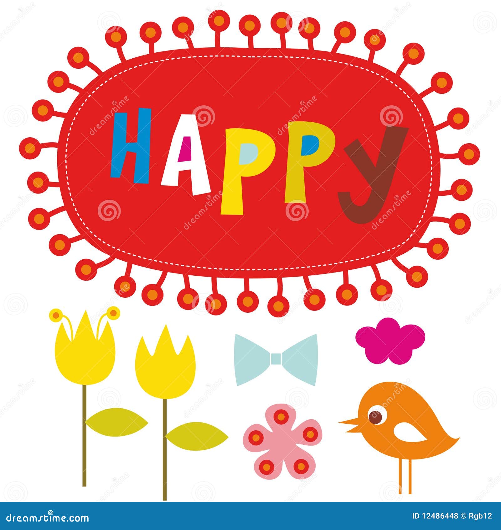 Vector cute elements stock vector. Illustration of background - 12486448