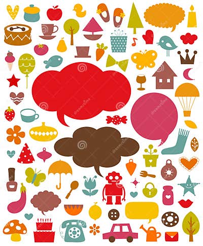 Vector Cute Elements Collection Stock Vector - Illustration of ...