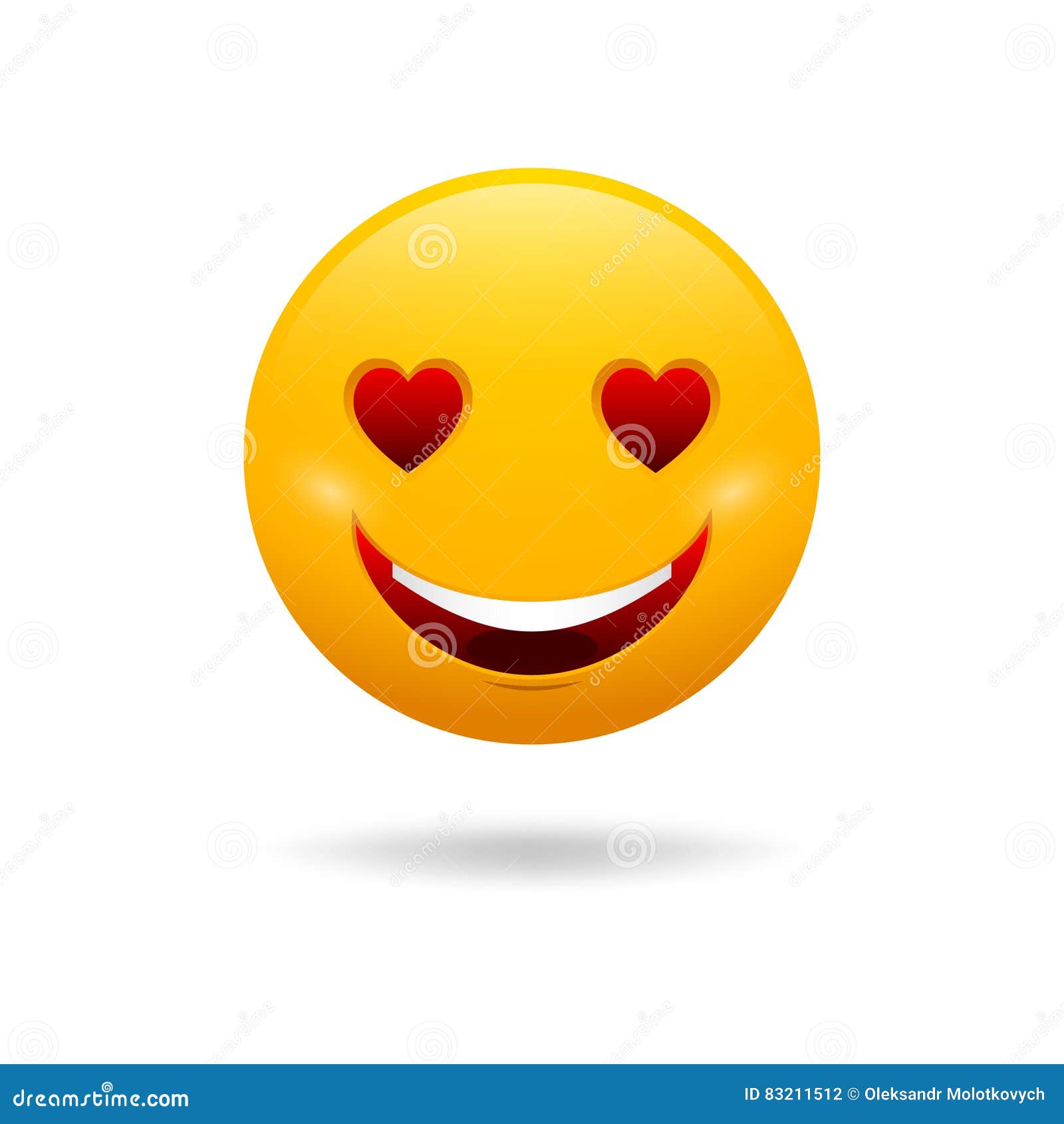 Cute Feeling In Love Emoticon Isolated On White Background - Emoji ...