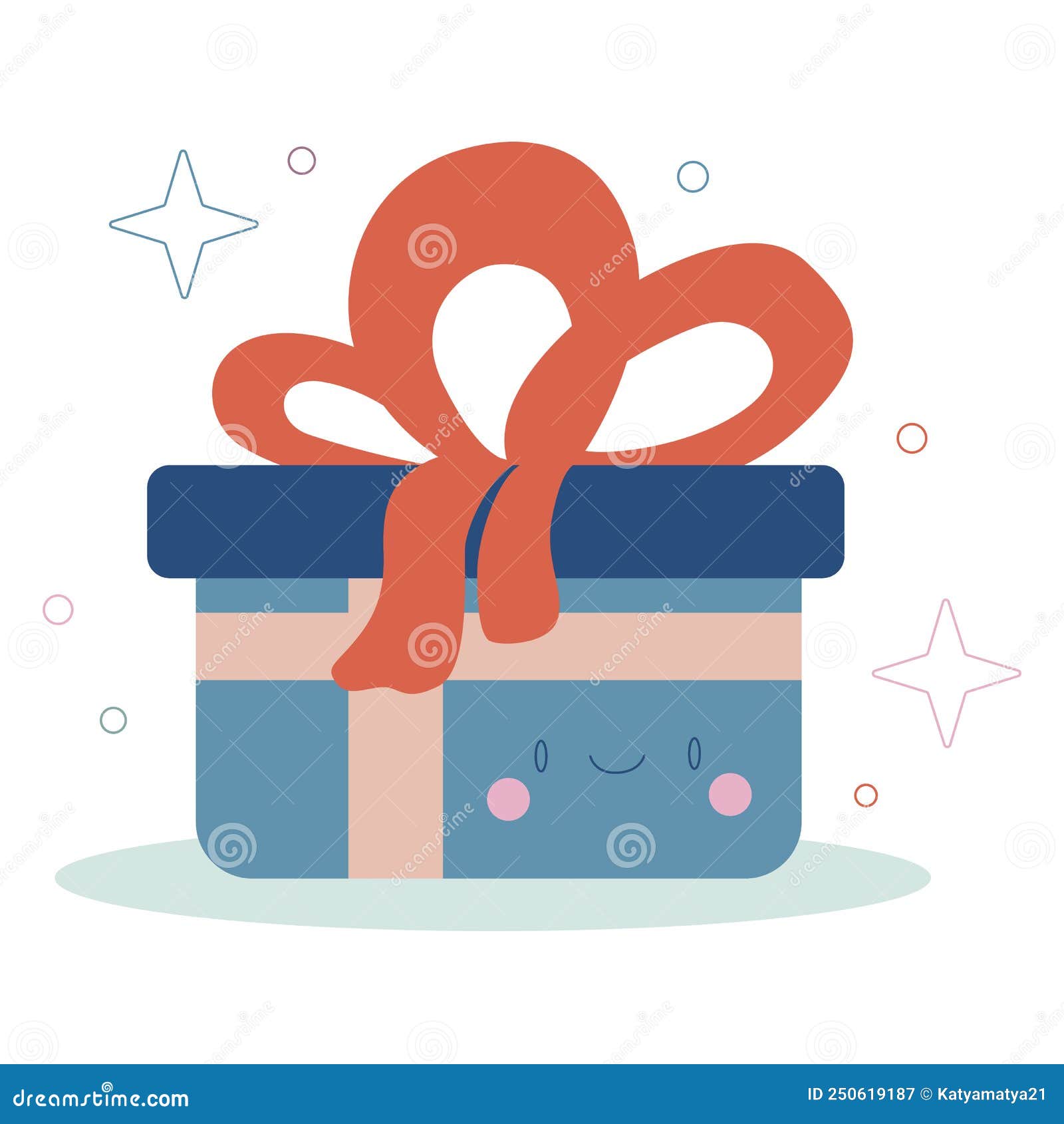 Vector Cute Flat Illustration Isolated on White. Gift Box with Ribbons ...