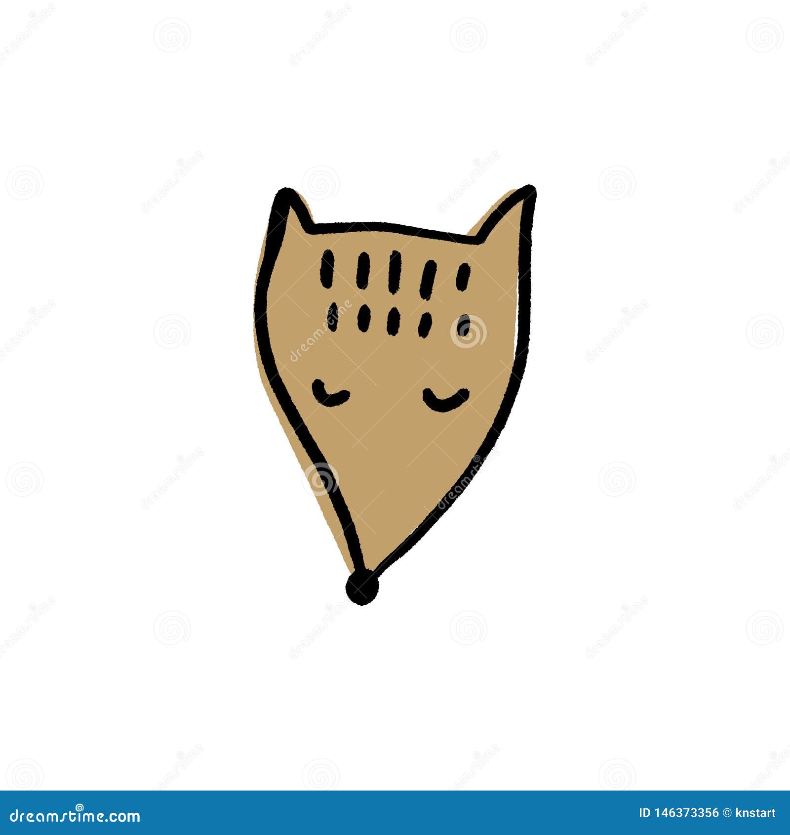 Vector Cute Fox Face Doodle Scandinavian Nursery Art Stock Illustration ...