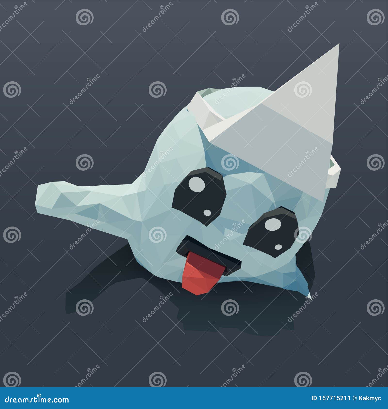 Vector Cute Ghost. Low Poly Illustration for Halloween. Stock Vector ...