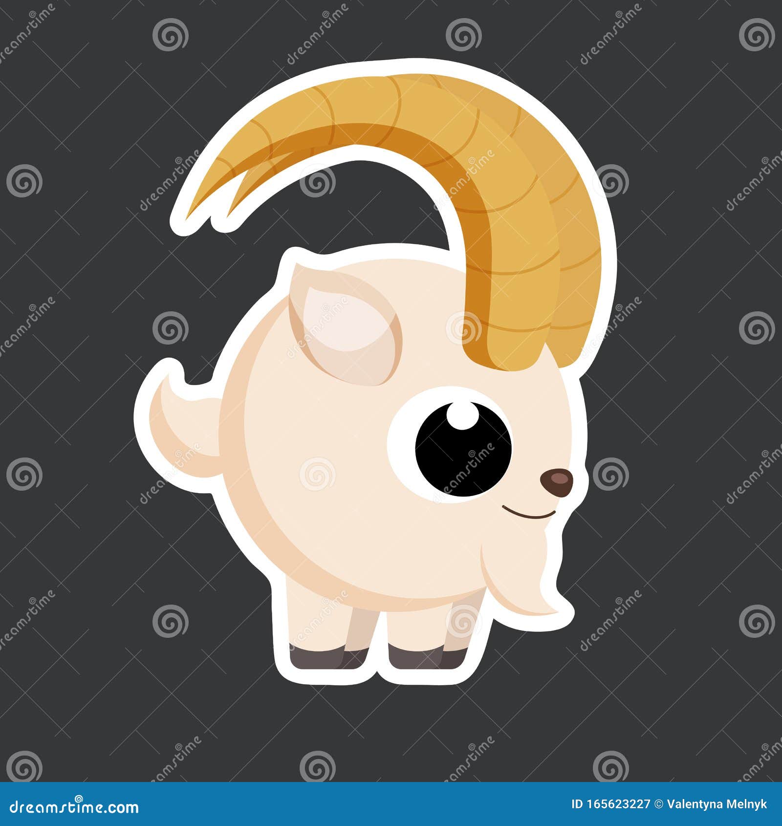 Vector Cute Goat Sticker Template Stock Vector - Illustration of ...