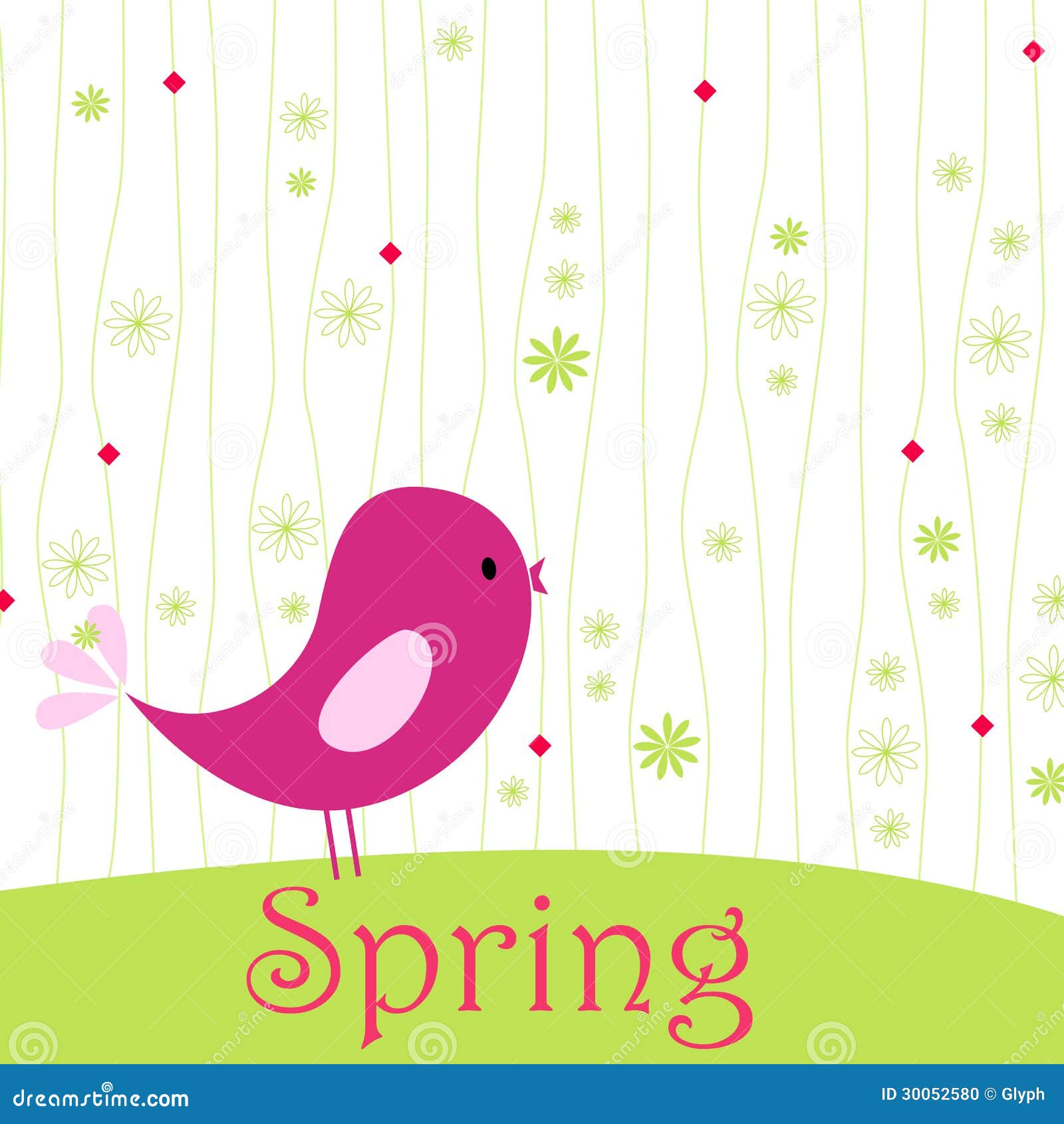Cute Spring Bird Illustration Stock Vector - Illustration of element ...