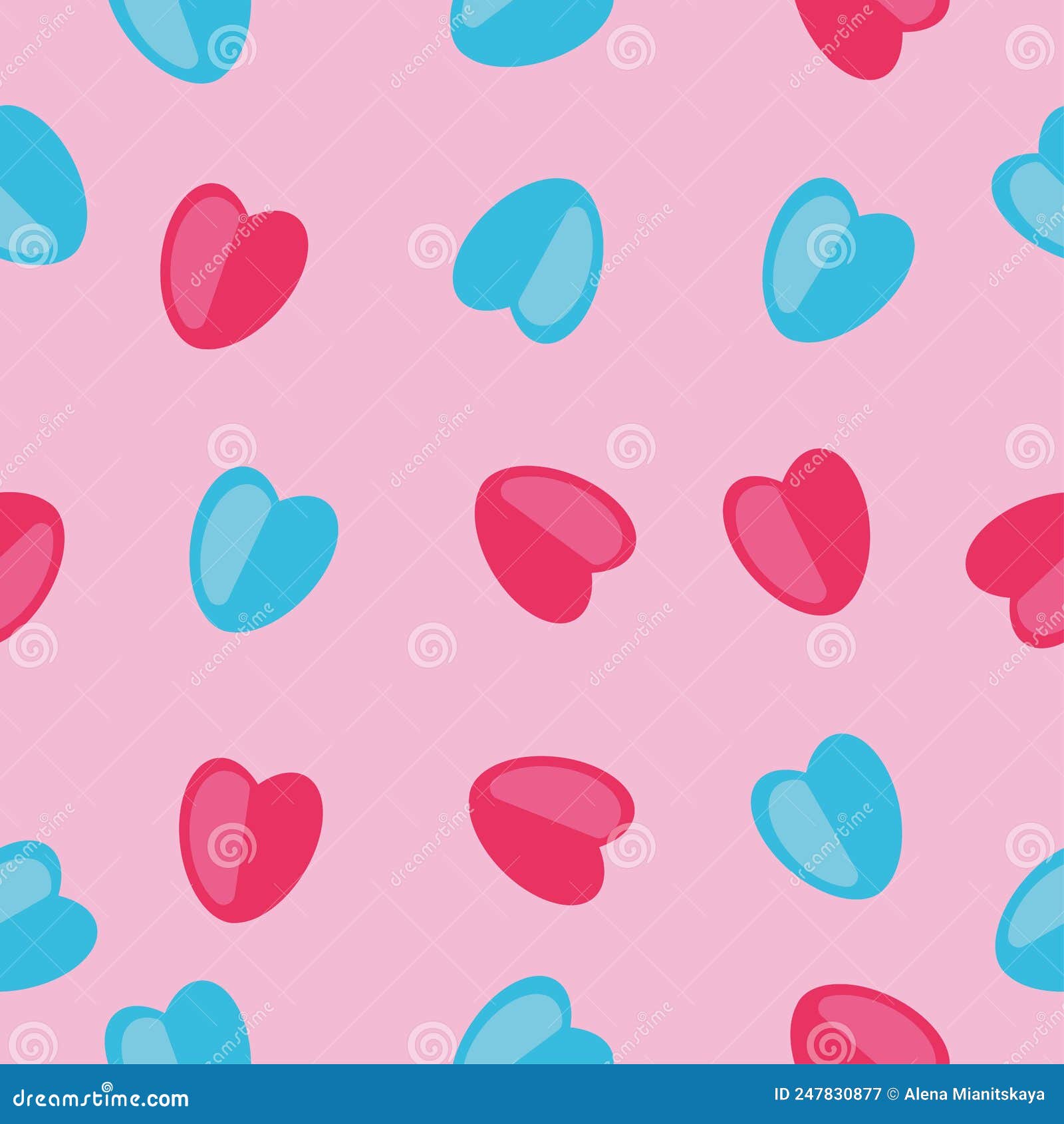 Vector Cute Hearts Seamless Pattern Stock Vector - Illustration of ...