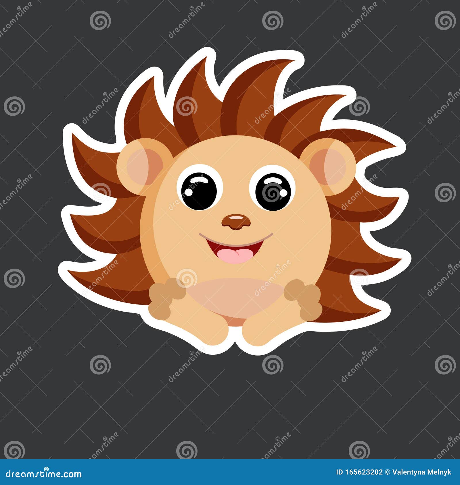 Vector Cute Hedgehog Sticker Template Stock Vector - Illustration of ...