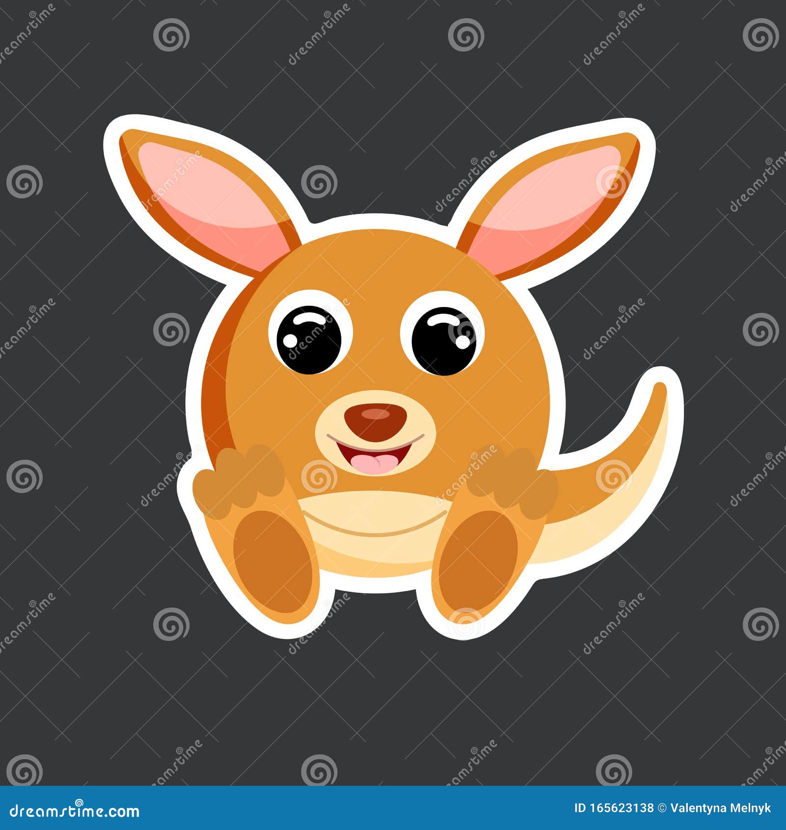 Vector Cute Kangaroo Sticker Template Stock Vector - Illustration of ...