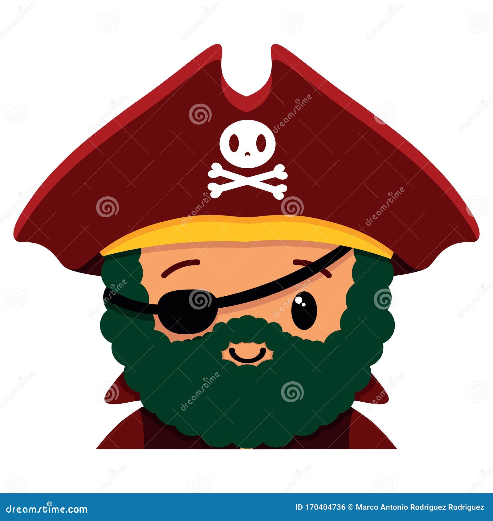 Vector Cute Male Pirate Colorful Isolated Stock Illustration ...