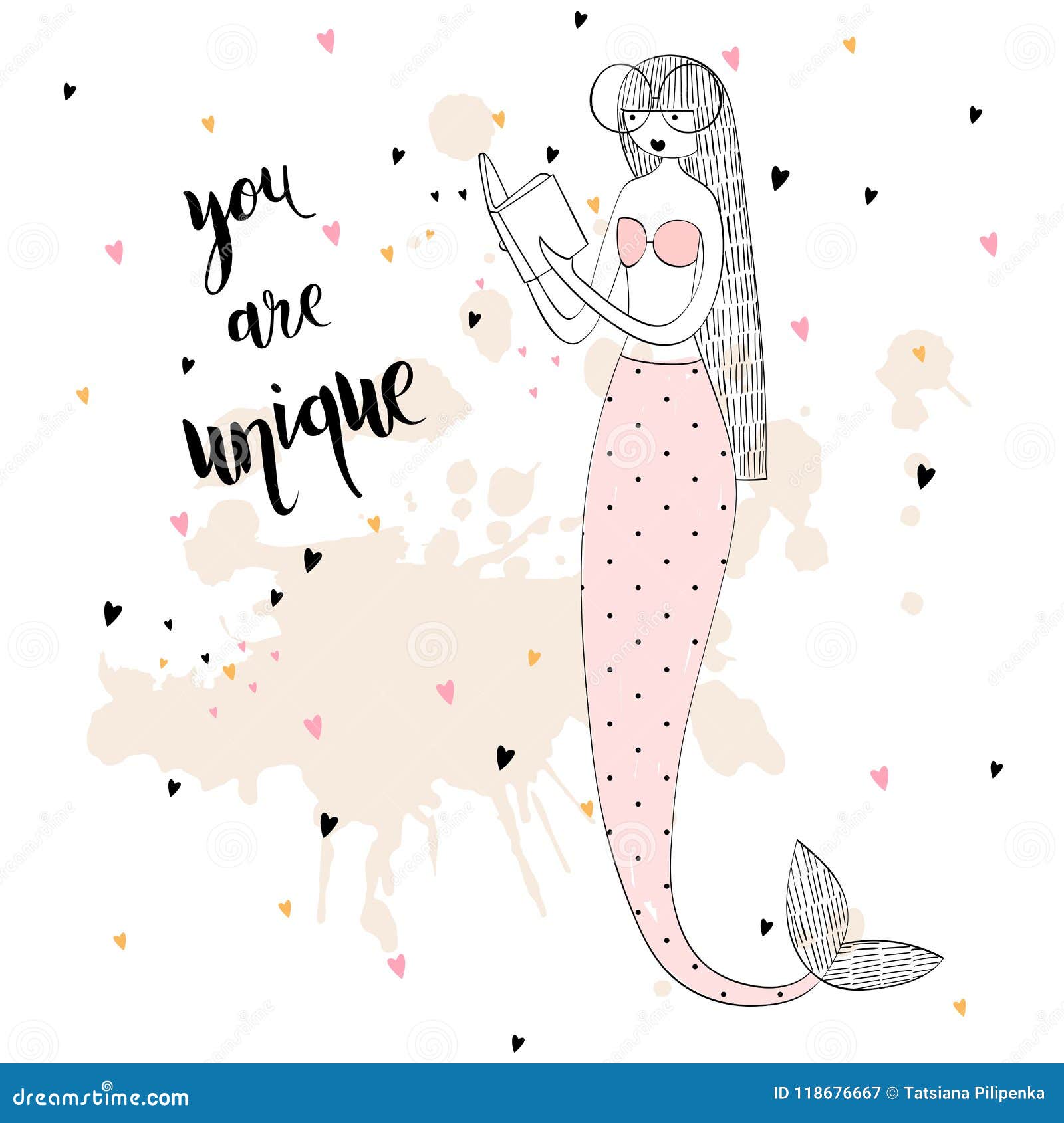 Vector cute mermaid stock vector. Illustration of isolated - 118676667