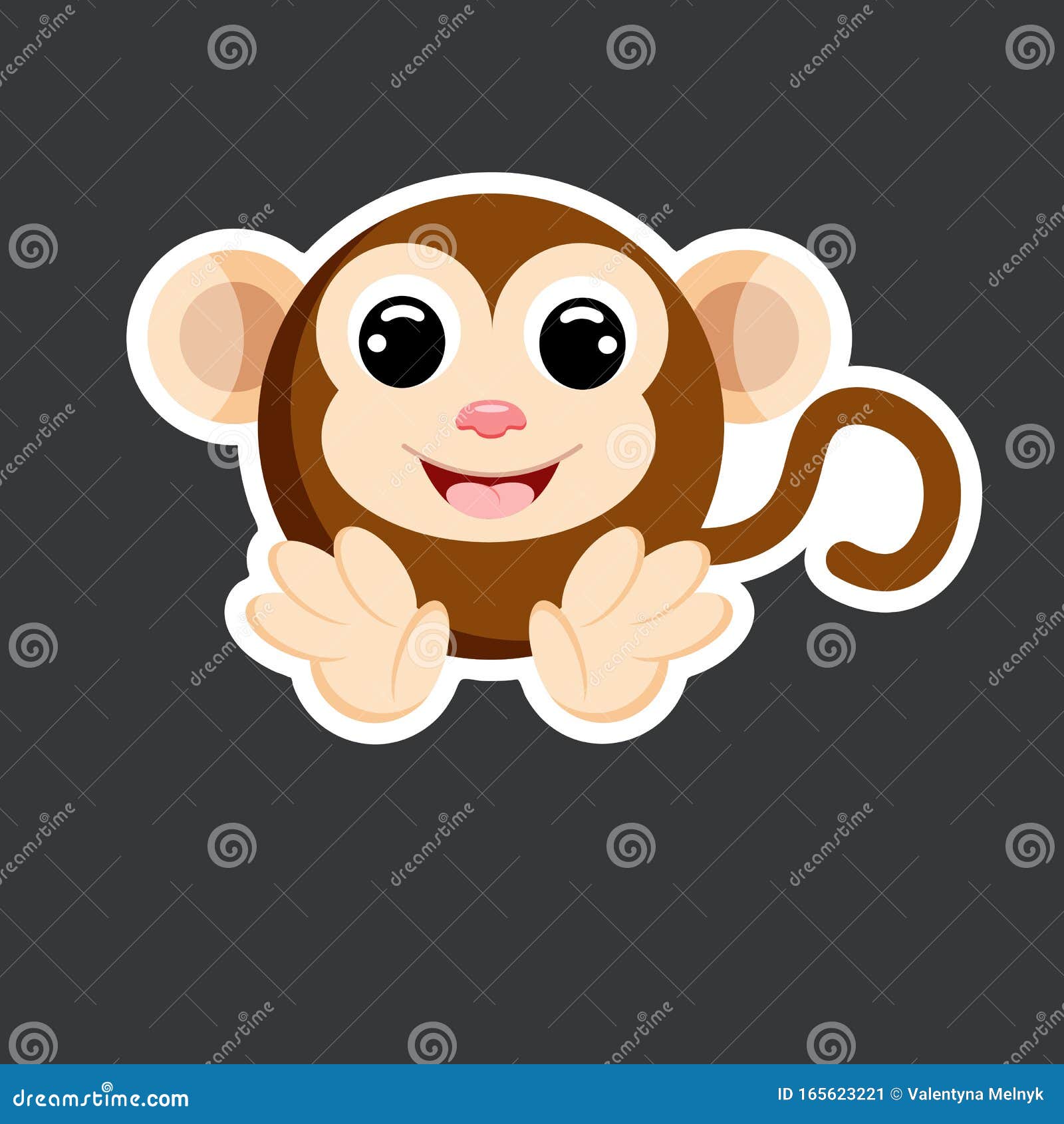 Monkey Sticker Cartoon Vector | CartoonDealer.com #28306977