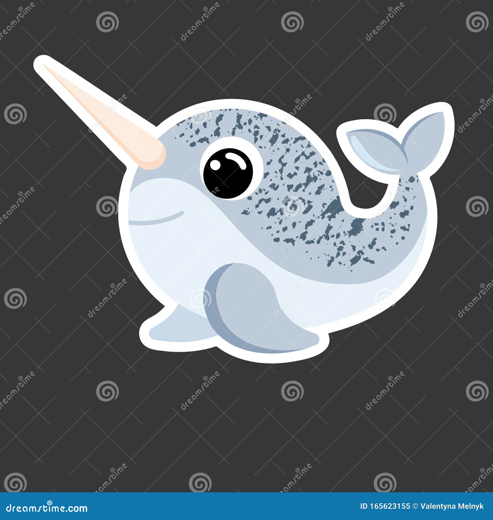 Vector Cute Narwhal Sticker Template Stock Vector - Illustration of ...