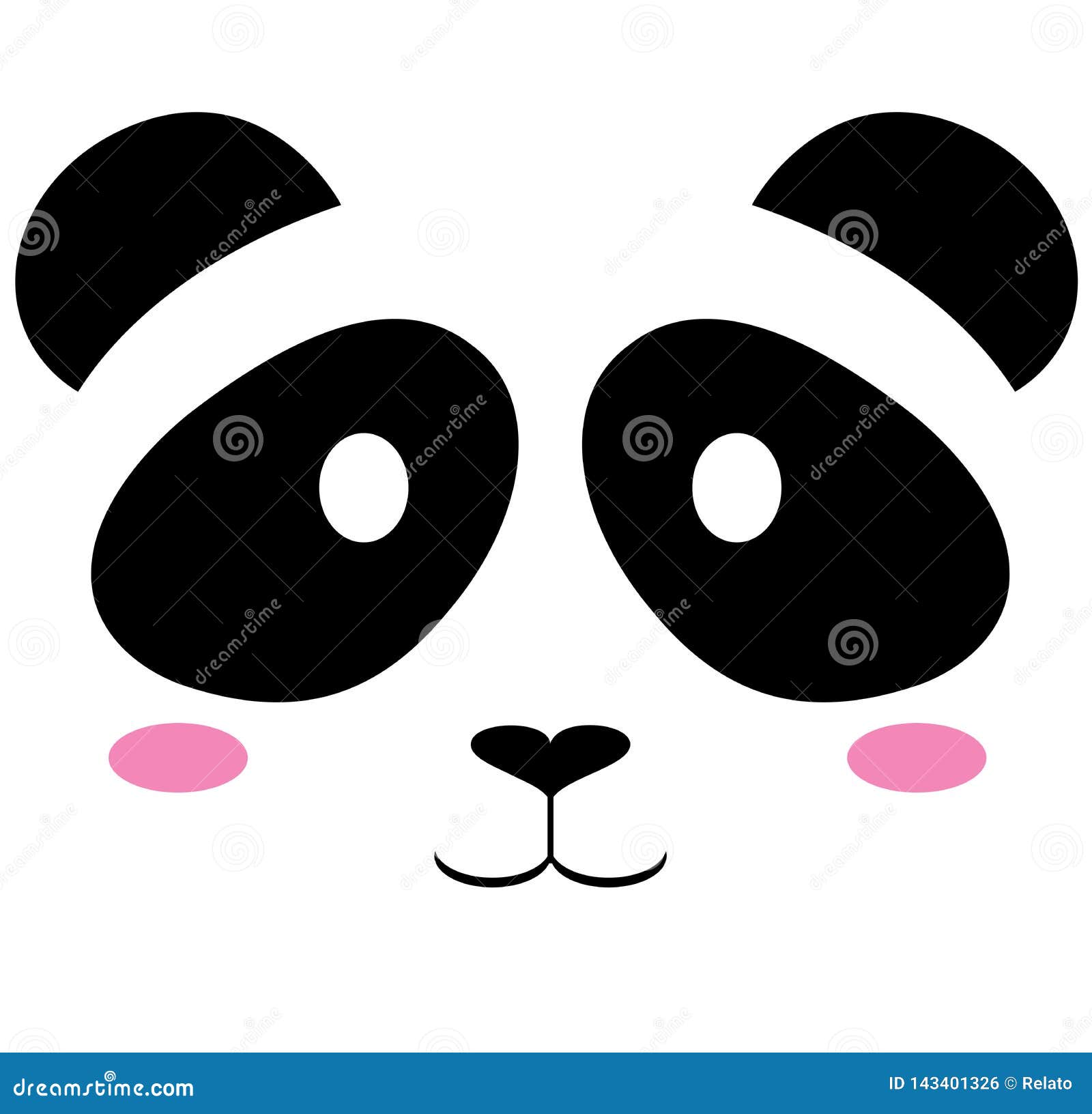 Vector Cute Panda Bear With Heart Nose. | CartoonDealer.com #143401326