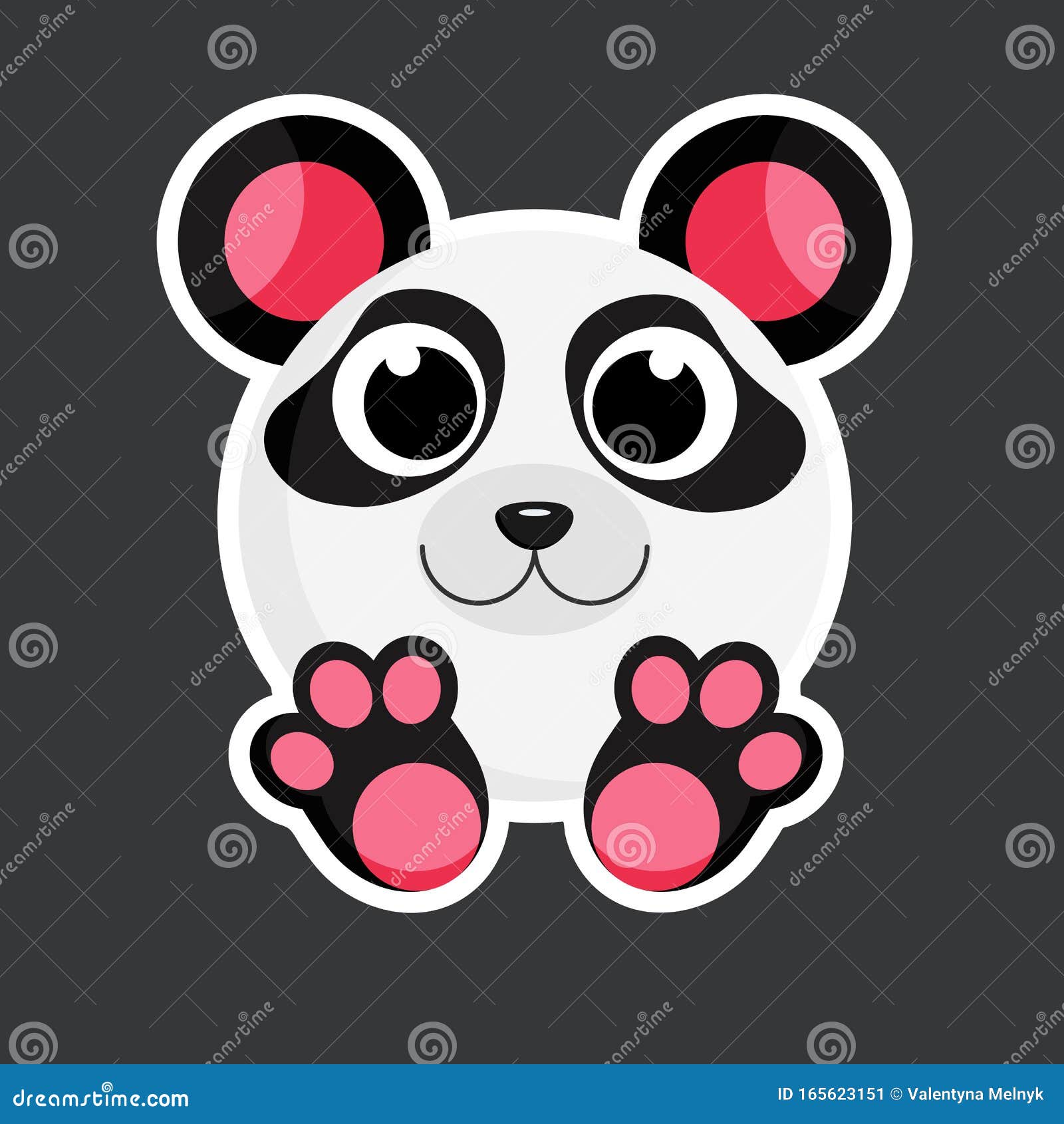 Vector Cute Panda Sticker Template Stock Vector - Illustration of ...