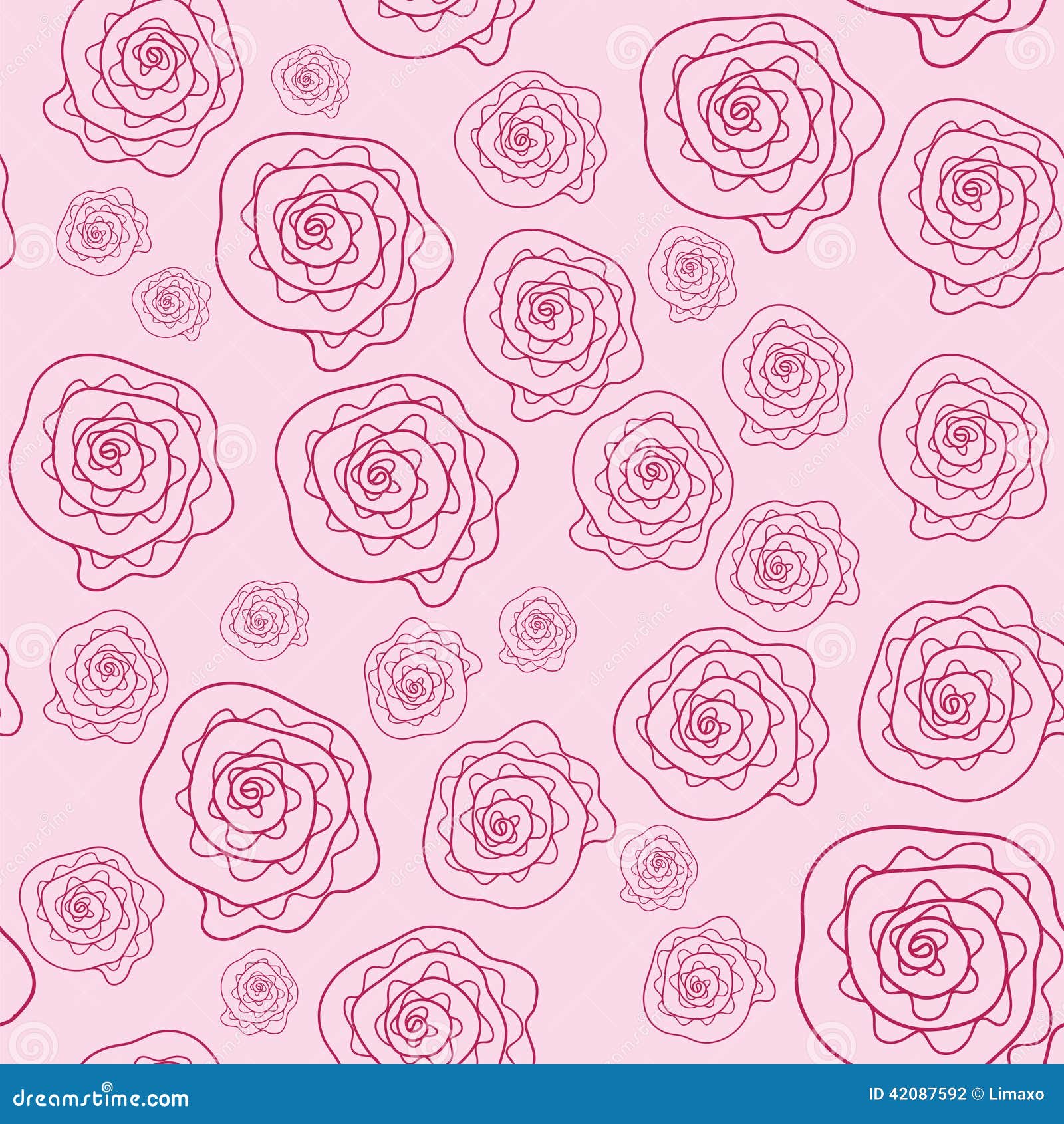 Vector Cute Pink Floral Seamless Pattern Stock Vector - Illustration of ...