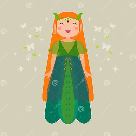 Vector Cute Poster with Pixie Stock Vector - Illustration of marvel ...